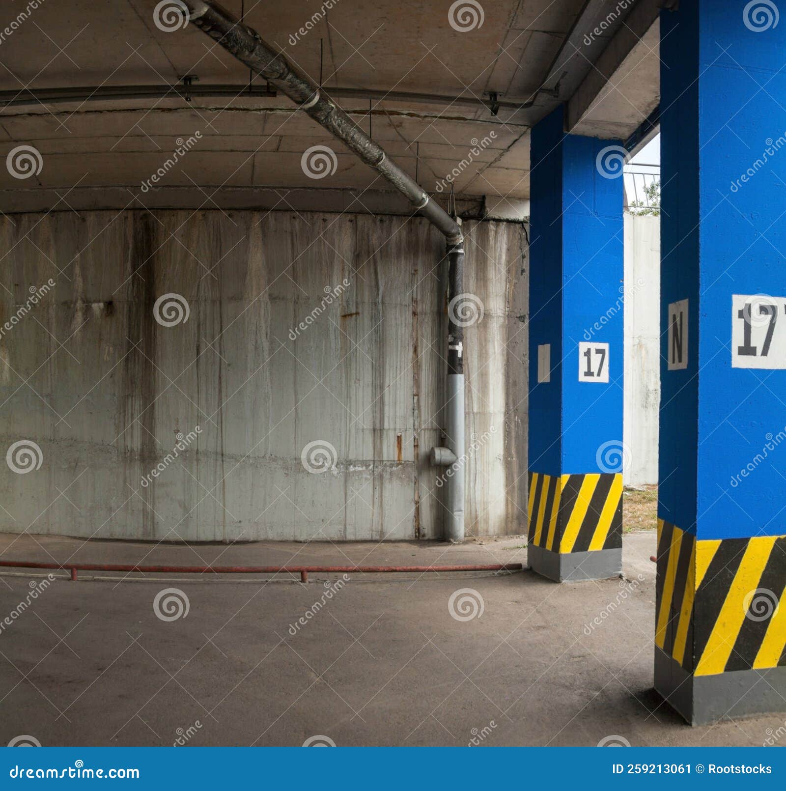 Parking under the building stock image. Image of sign - 259213061