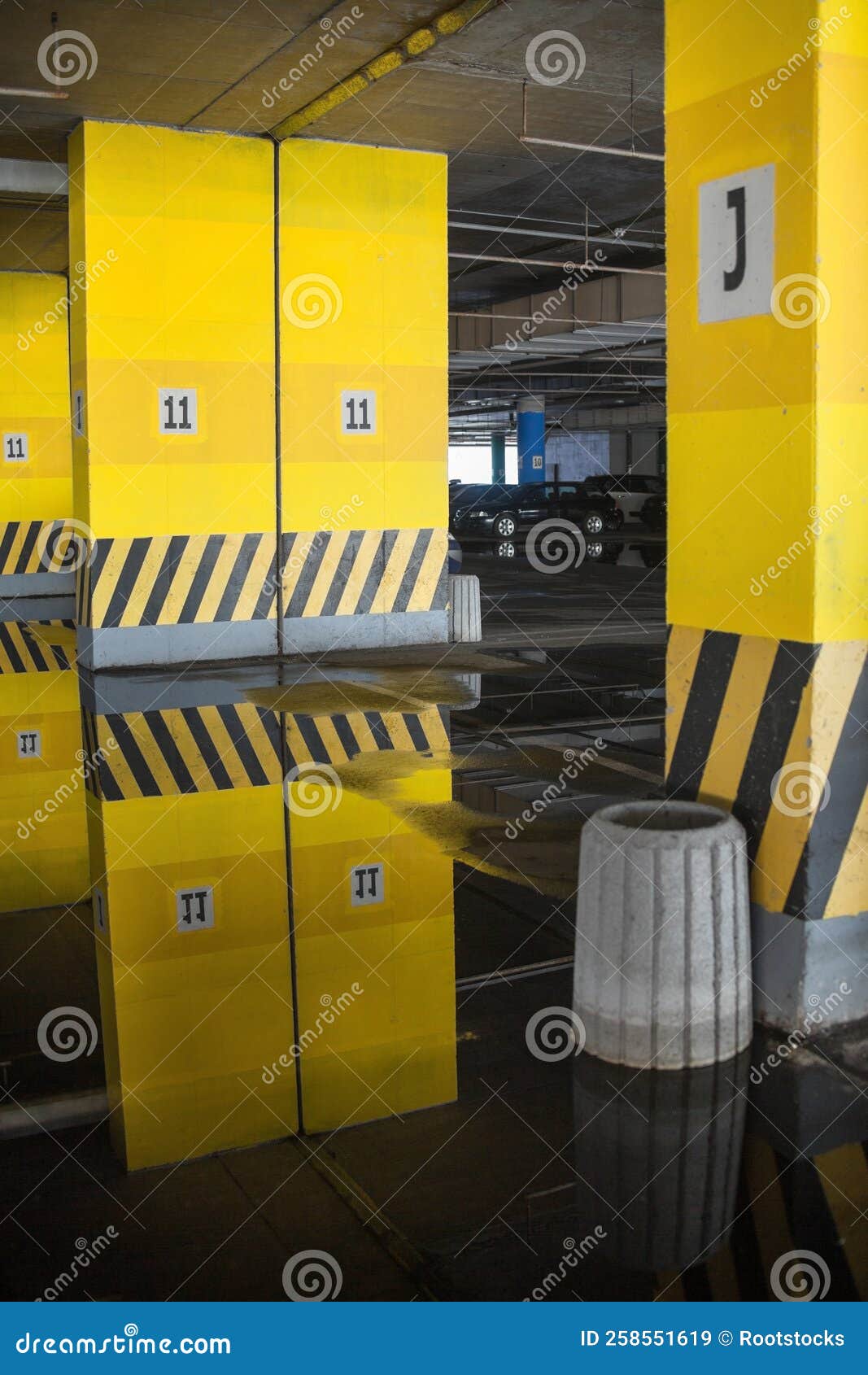 Parking under the building stock image. Image of road - 258551619