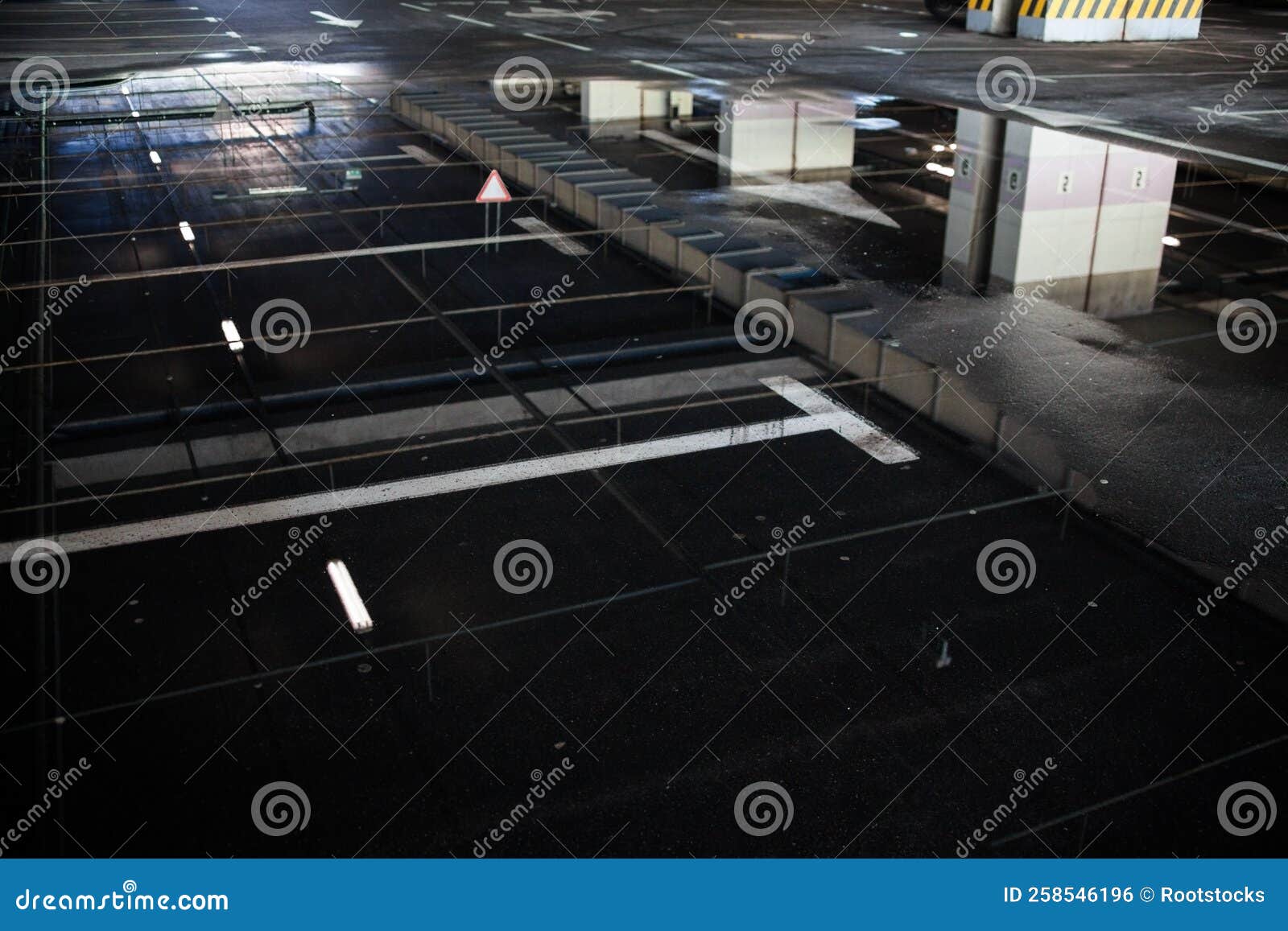 Parking under the building stock photo. Image of reflect - 258546196