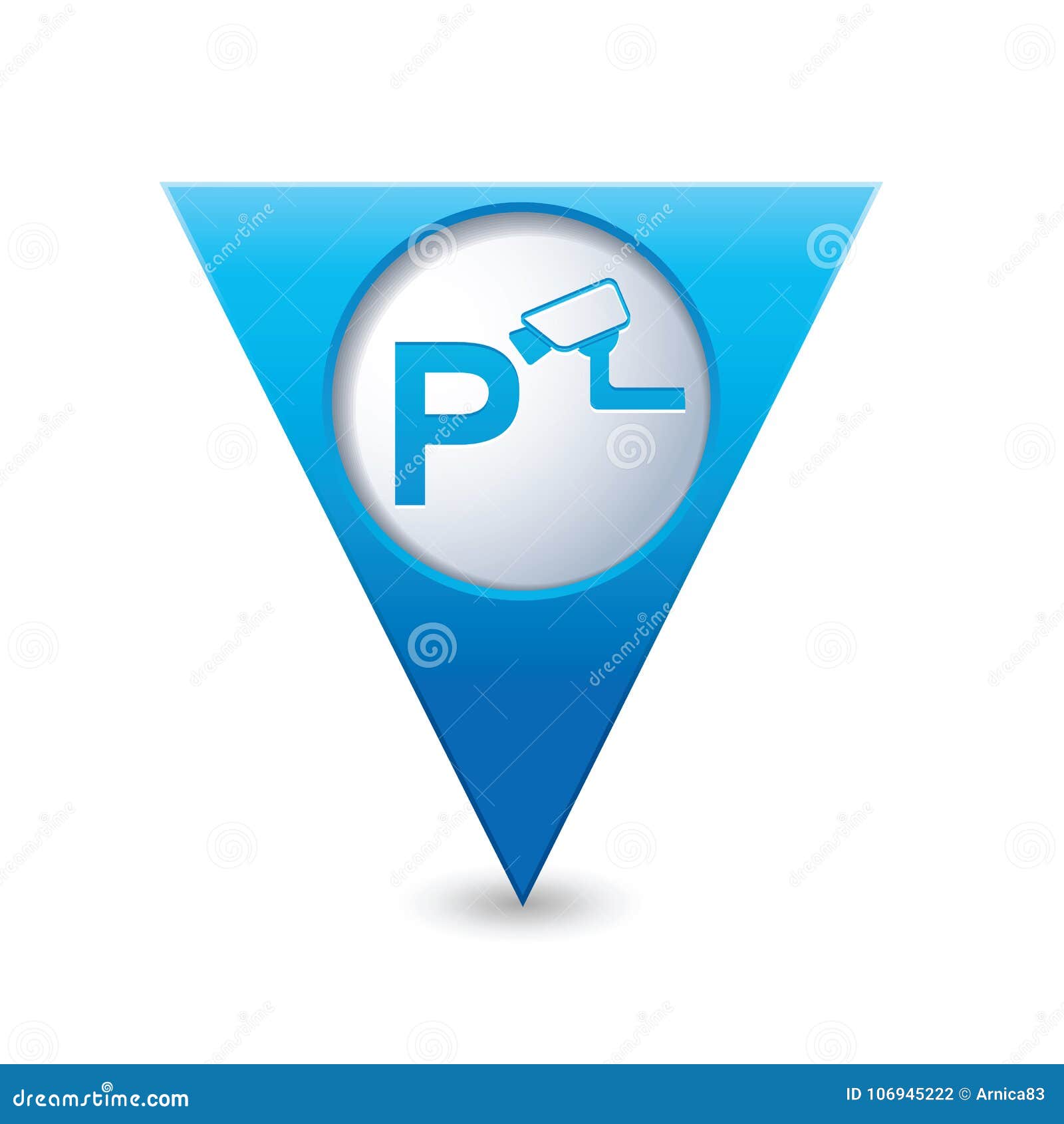 Parking Under Supervision Icon on the Map Pointer Stock Vector ...