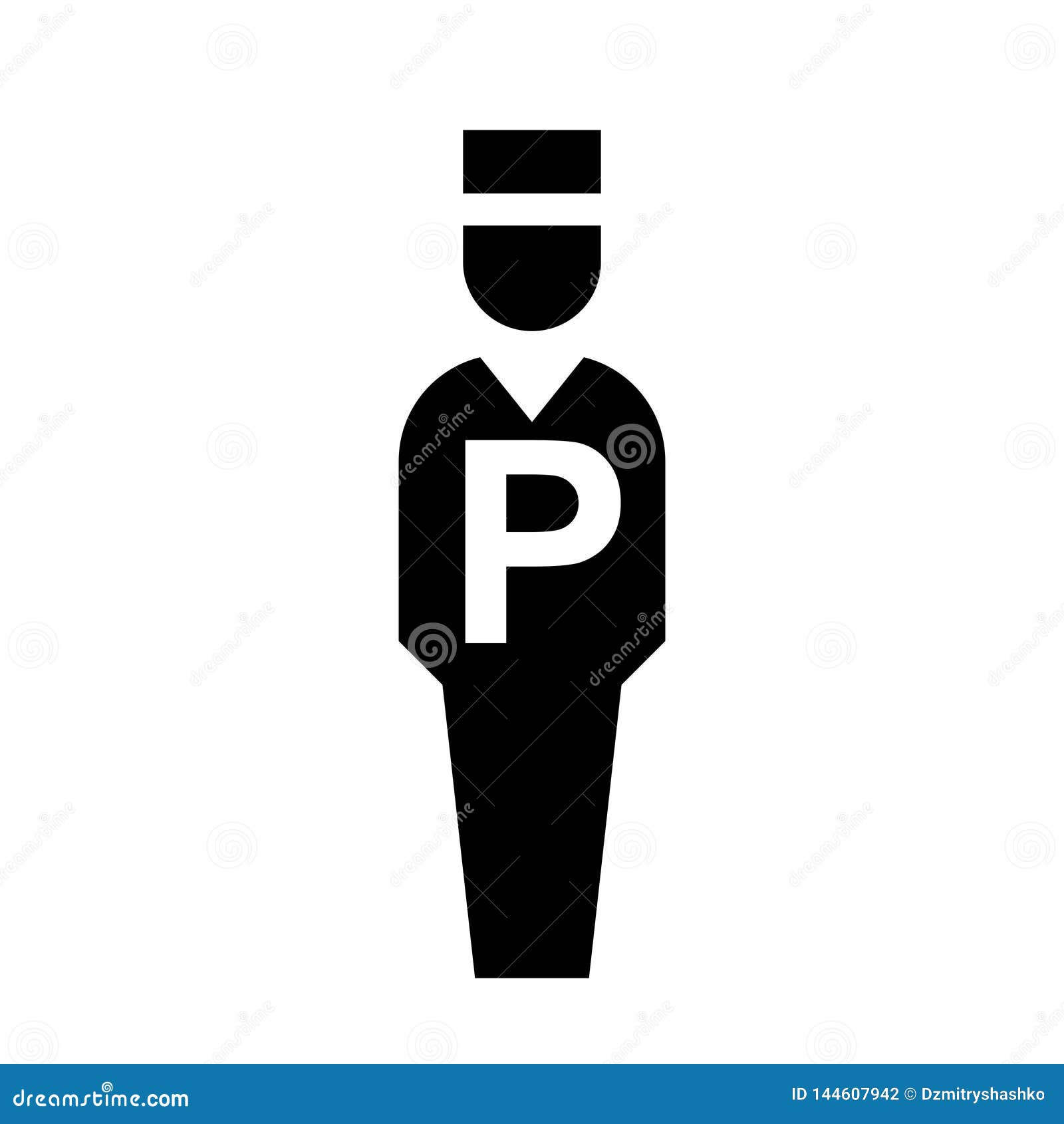Valet Silhouette Symbol And Parking Sign Vector Illustration ...