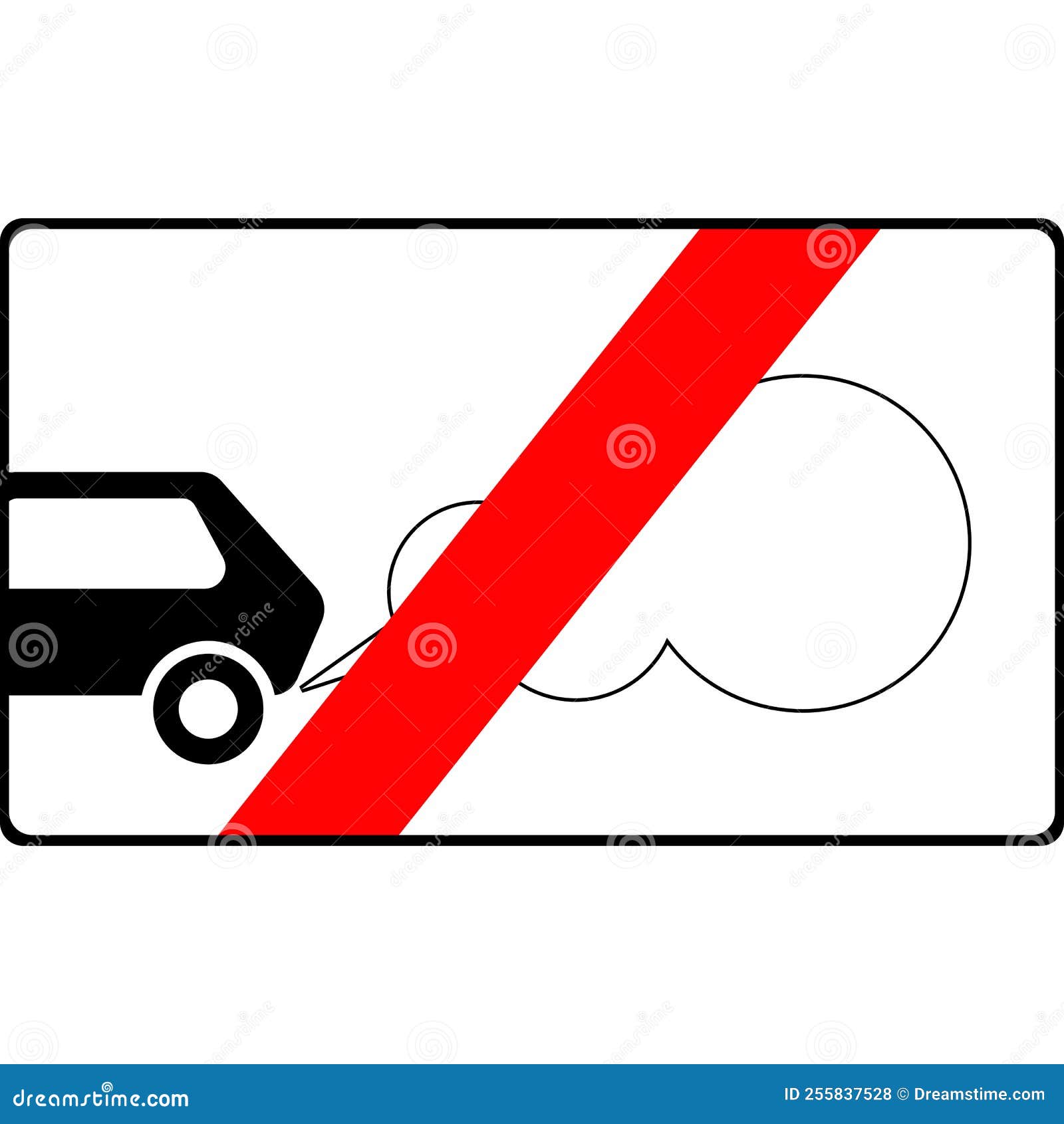 Parking of Vehicles with an Idle Engine. Road Sign. Stock Illustration ...