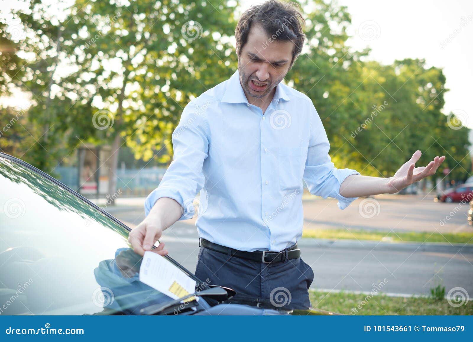 Parking Violation Ticket Fine on Windshield Stock Image - Image of ...