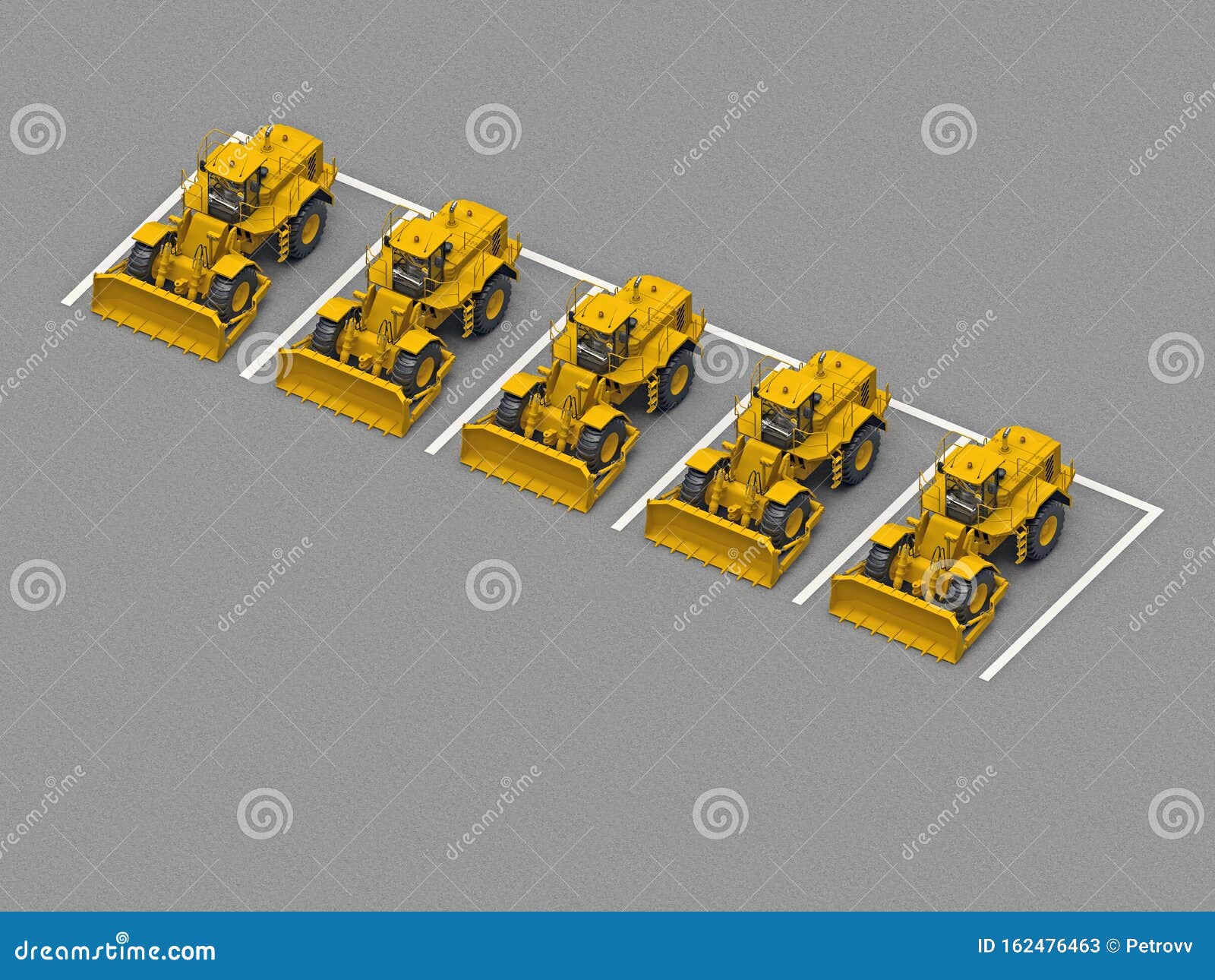 Parking wheel loader stock illustration. Illustration of bucket - 162476463
