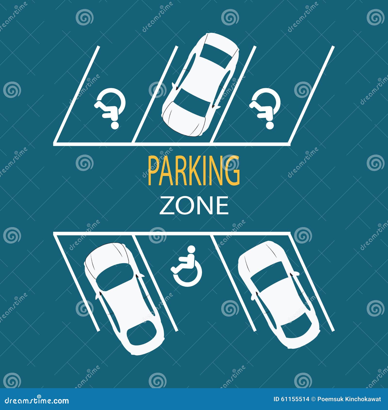 Parking Zone design. stock vector. Illustration of roadsign - 61155514
