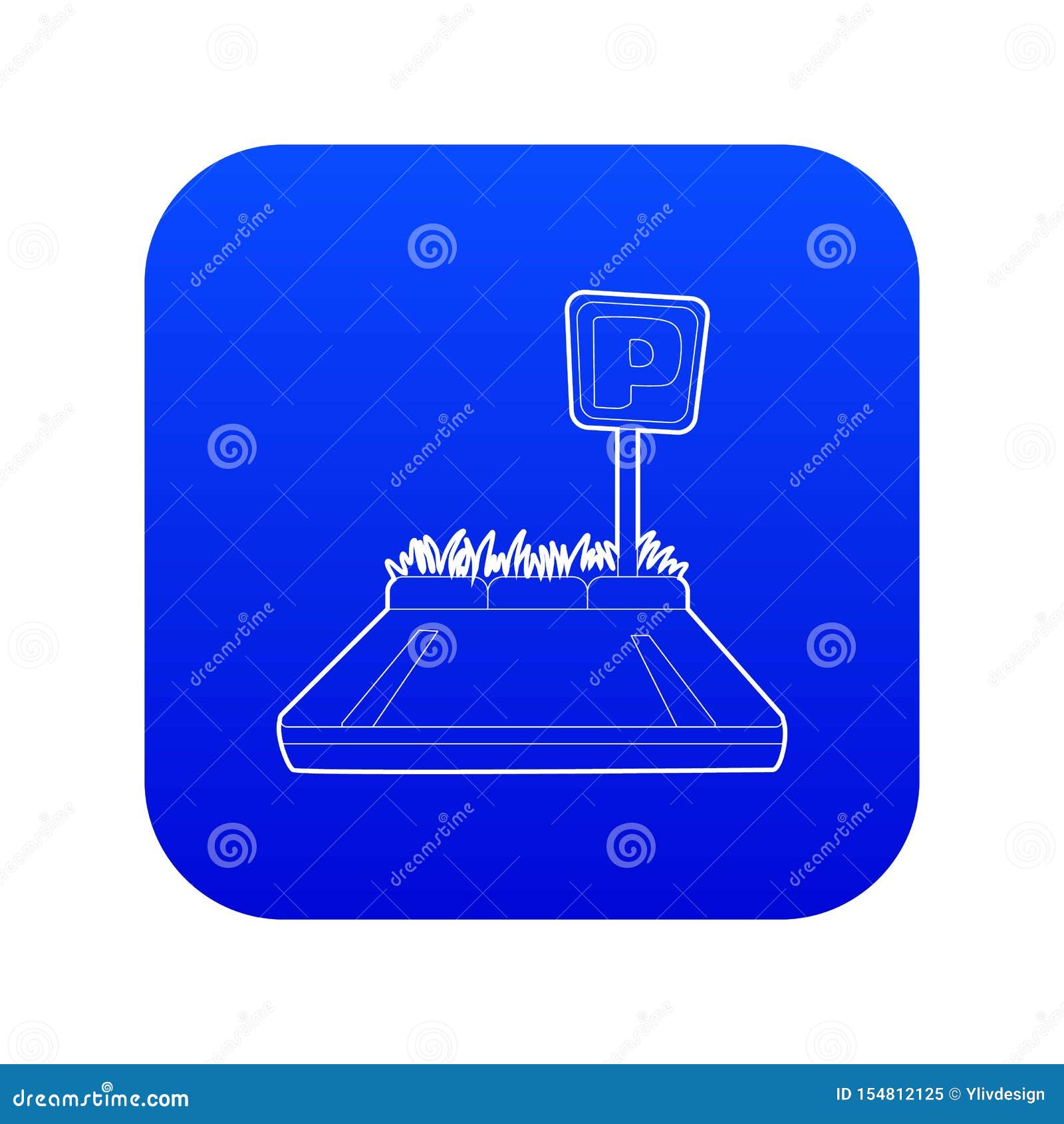 Parking Zone Icon Blue Vector Stock Vector - Illustration of rule, area ...