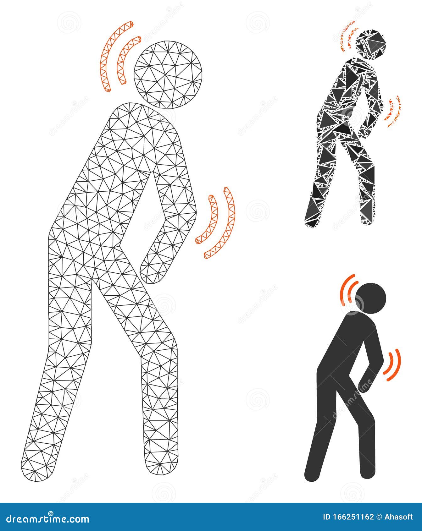 Parkinson Disease Vector Mesh Wire Frame Model and Triangle Mosaic Icon ...