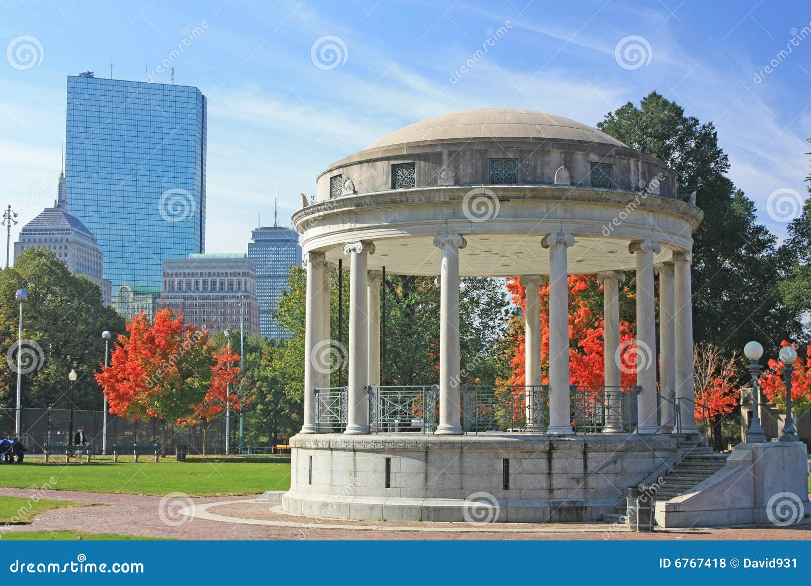 Parkman Bandstand in Boston Common Stock Photo - Image of buildings ...