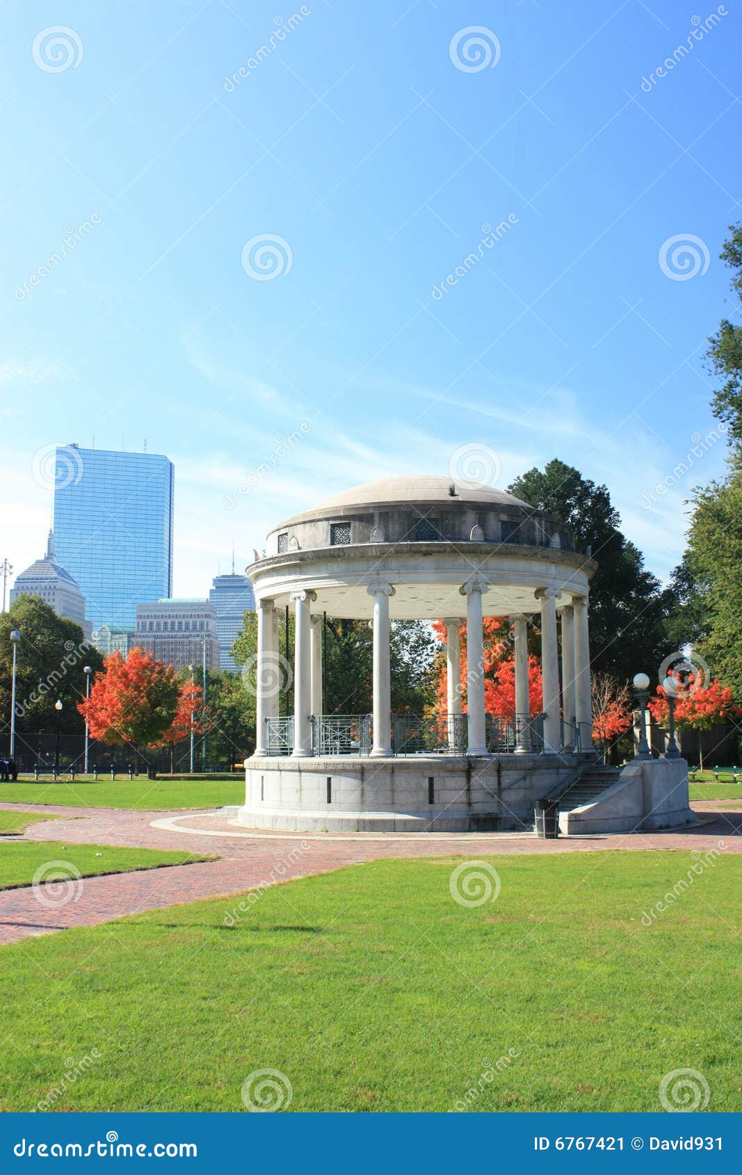 Parkman Bandstand in Boston Common Stock Image - Image of cityscape ...
