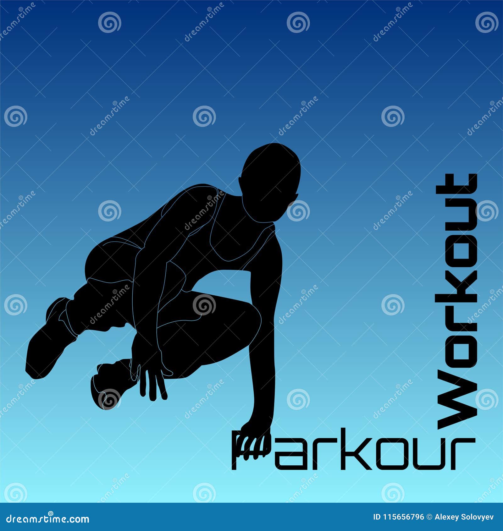 Parkour Figure Illustration Flat Elements Stock Vector - Illustration ...