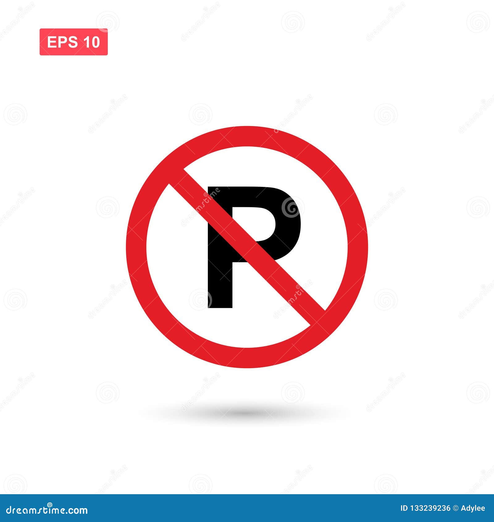 Parkverbotsschildvektor Lokalisiert Vektor Abbildung - Illustration von ...