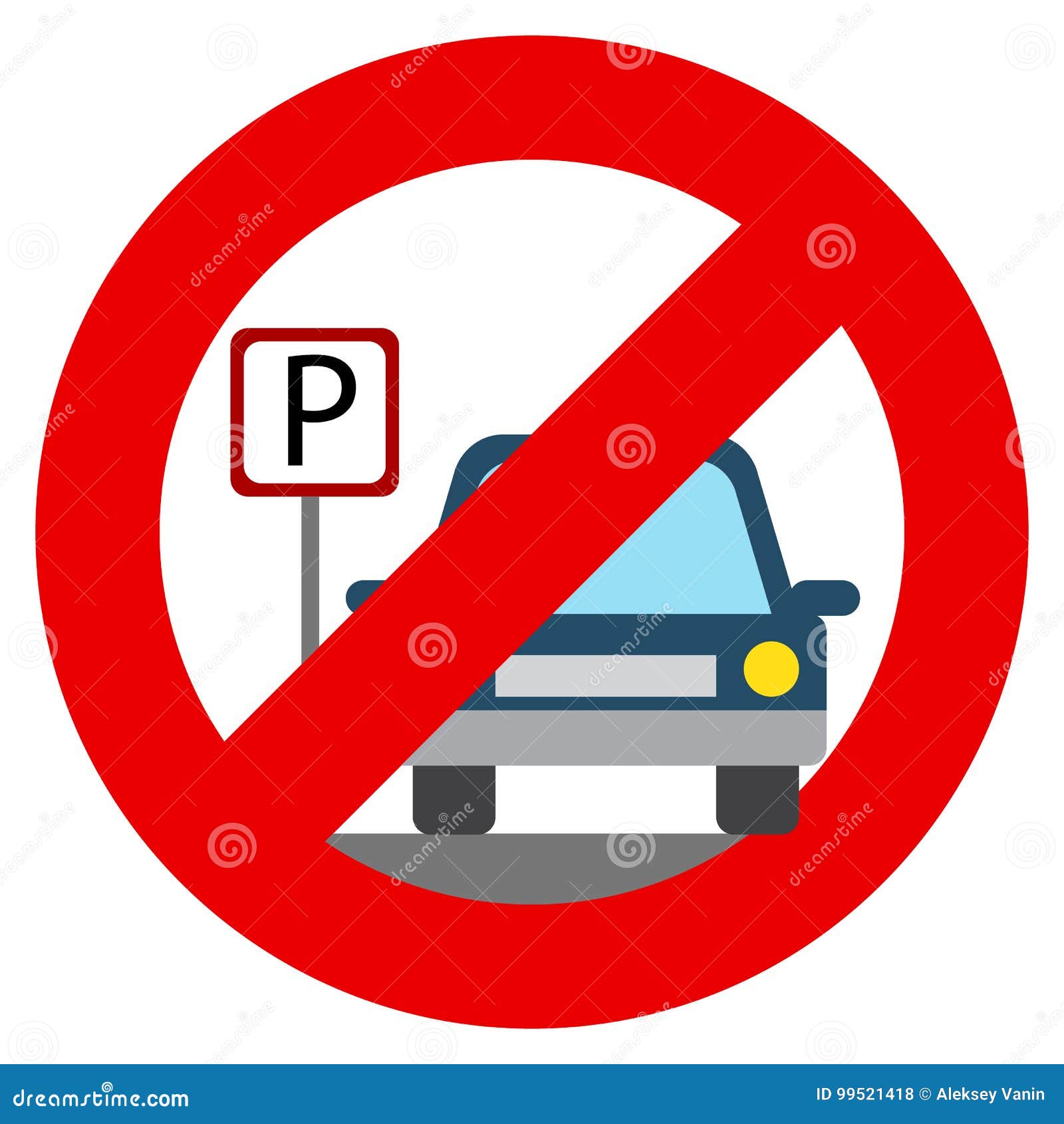 Parkverbotverbotszeichen-Vektorillustration Vektor Abbildung ...