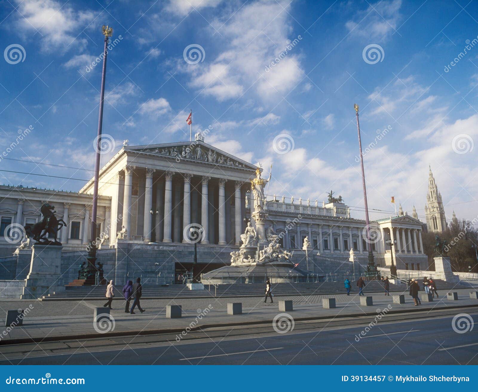Parlamento Austriaco a Vienna, Austria. Immagine Stock - Immagine di ...