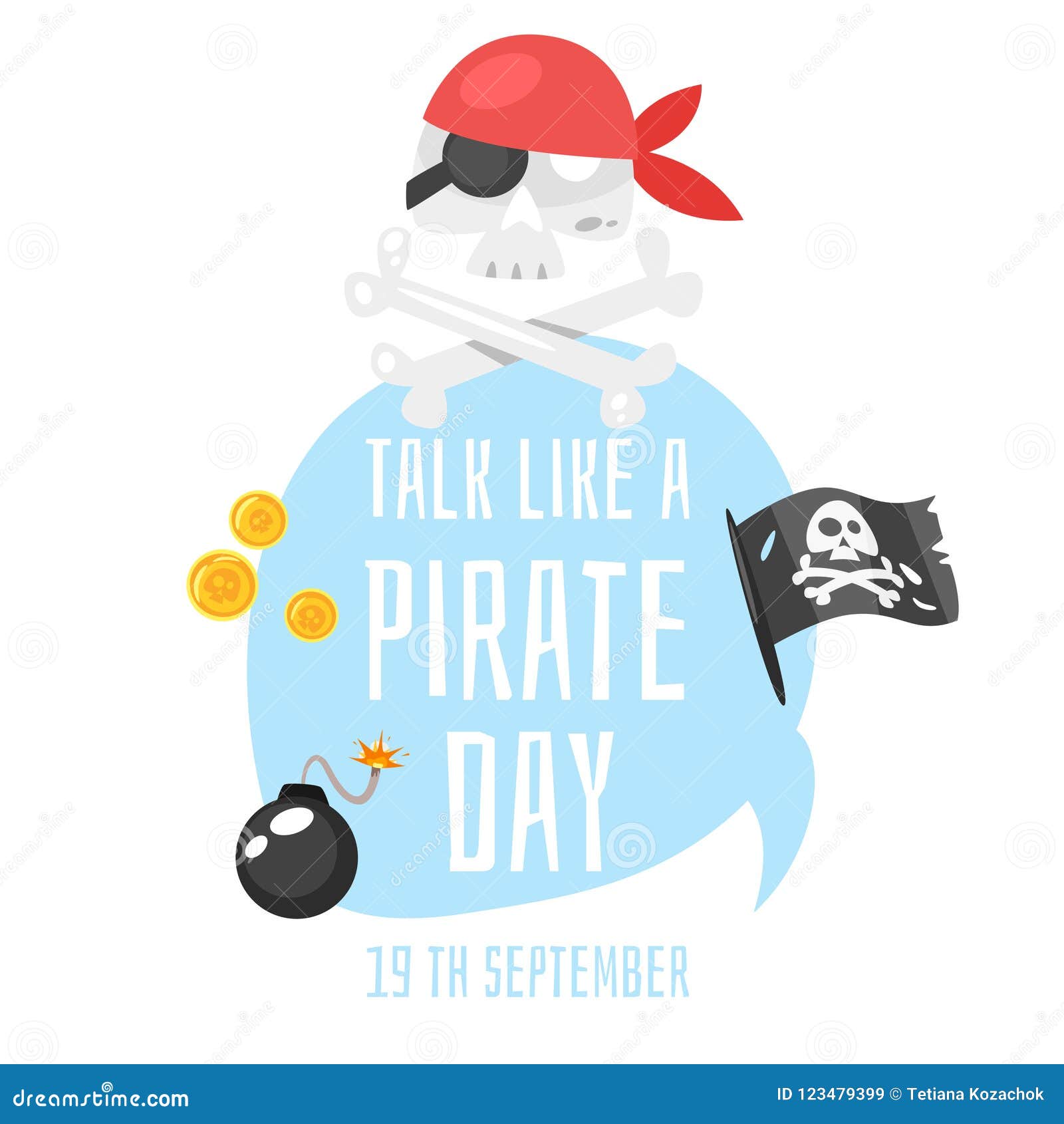 Parlez comme un pirate illustration de vecteur. Illustration du noir ...