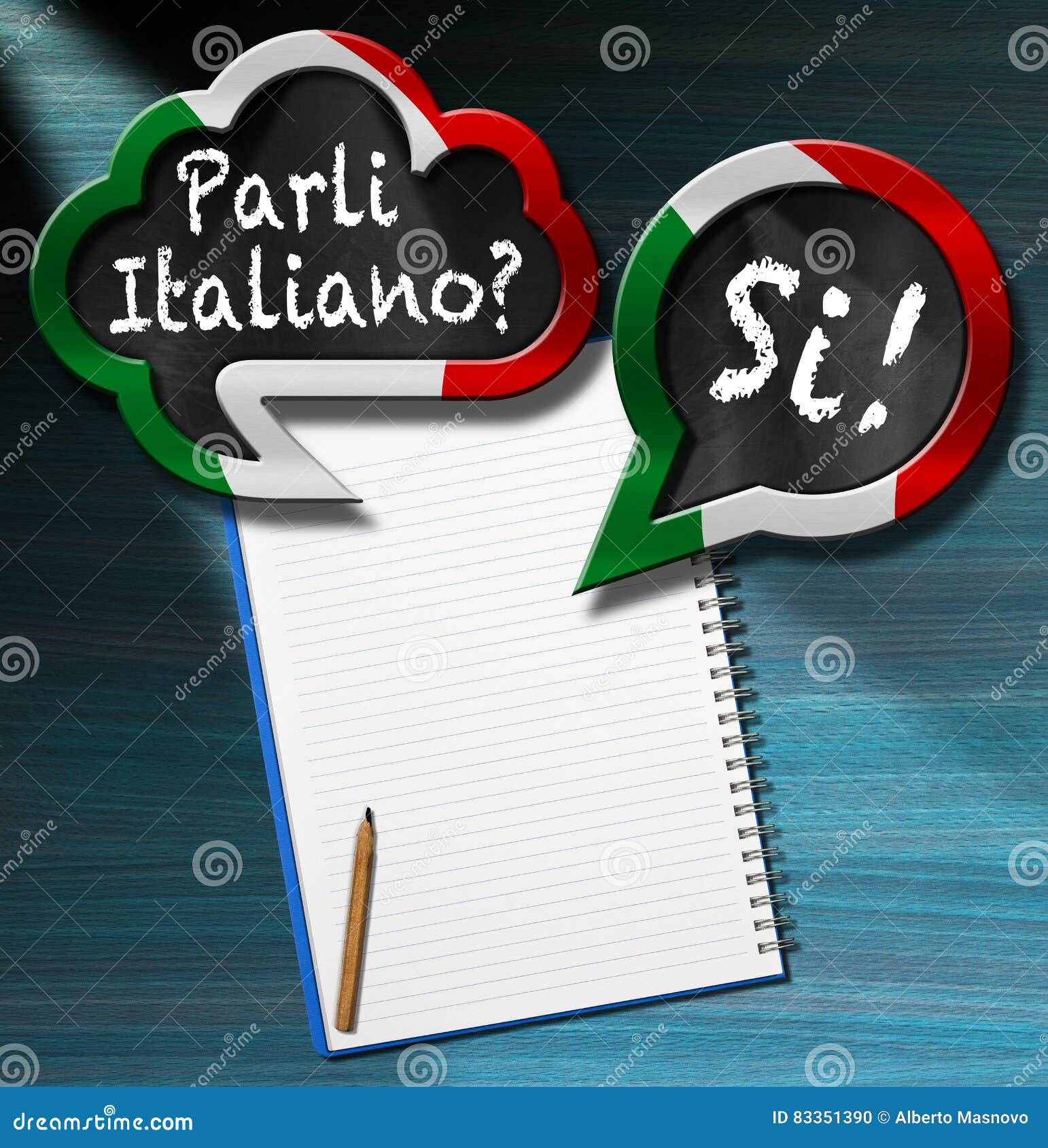 Parli Italiano - Sprache-Blasen Stock Abbildung - Illustration von ...