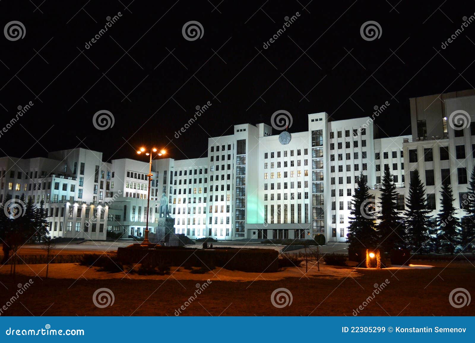 Parliament Building in Minsk at Night. Belarus Stock Image - Image of ...
