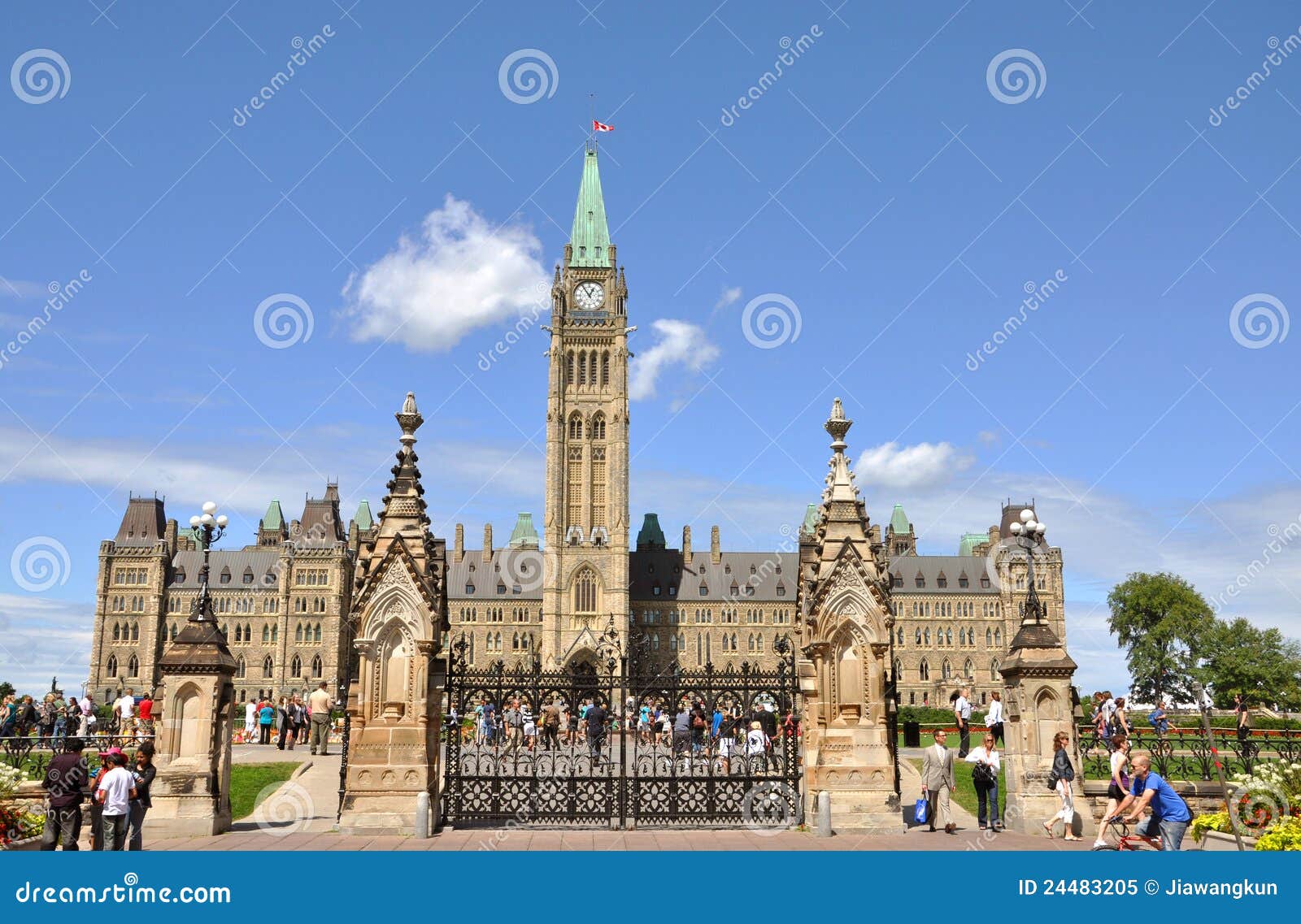 Parliament Buildings, Ottawa, Canada Editorial Image - Image of flag ...