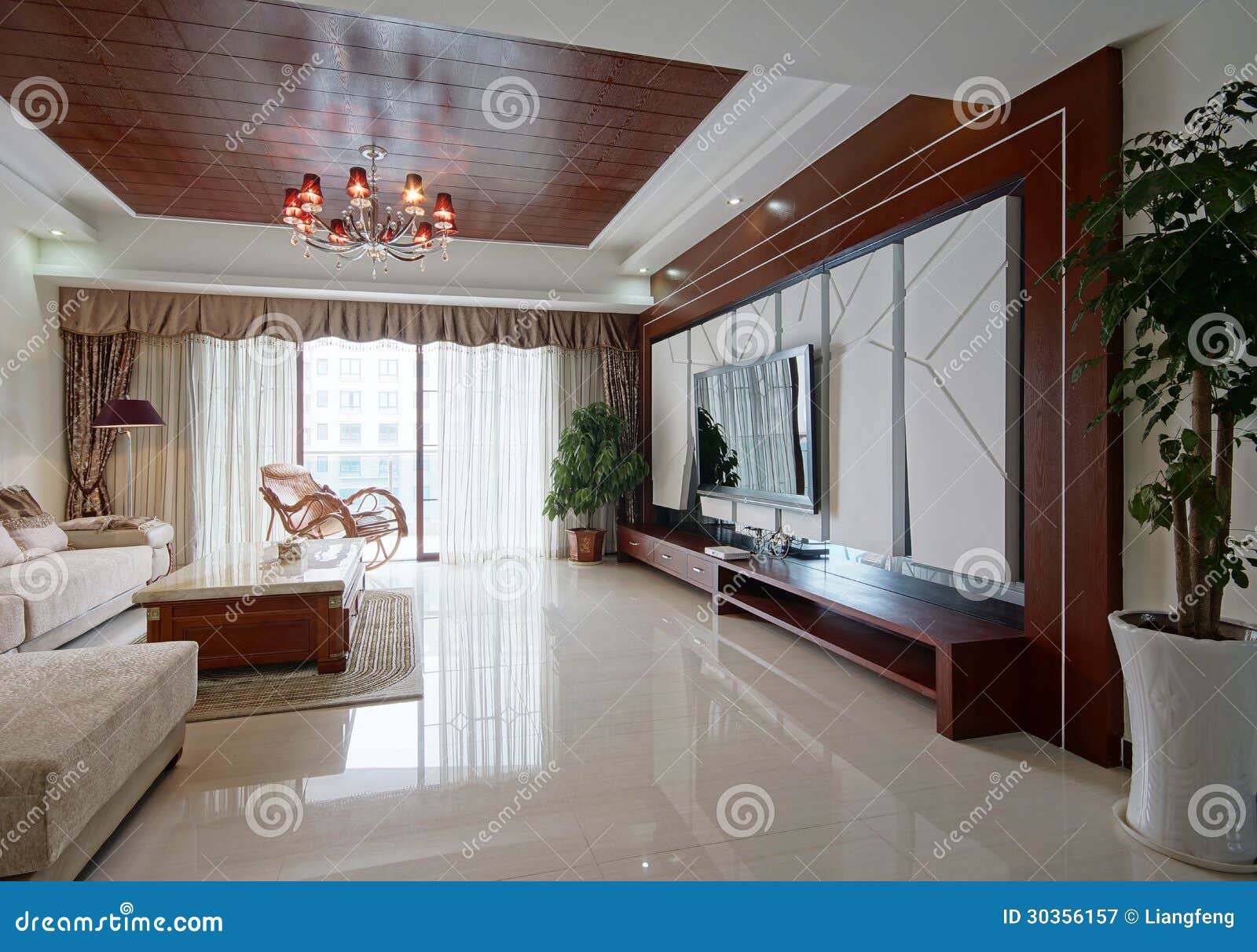 Parlor stock image. Image of hdtv, wood, interior, housing - 30356157