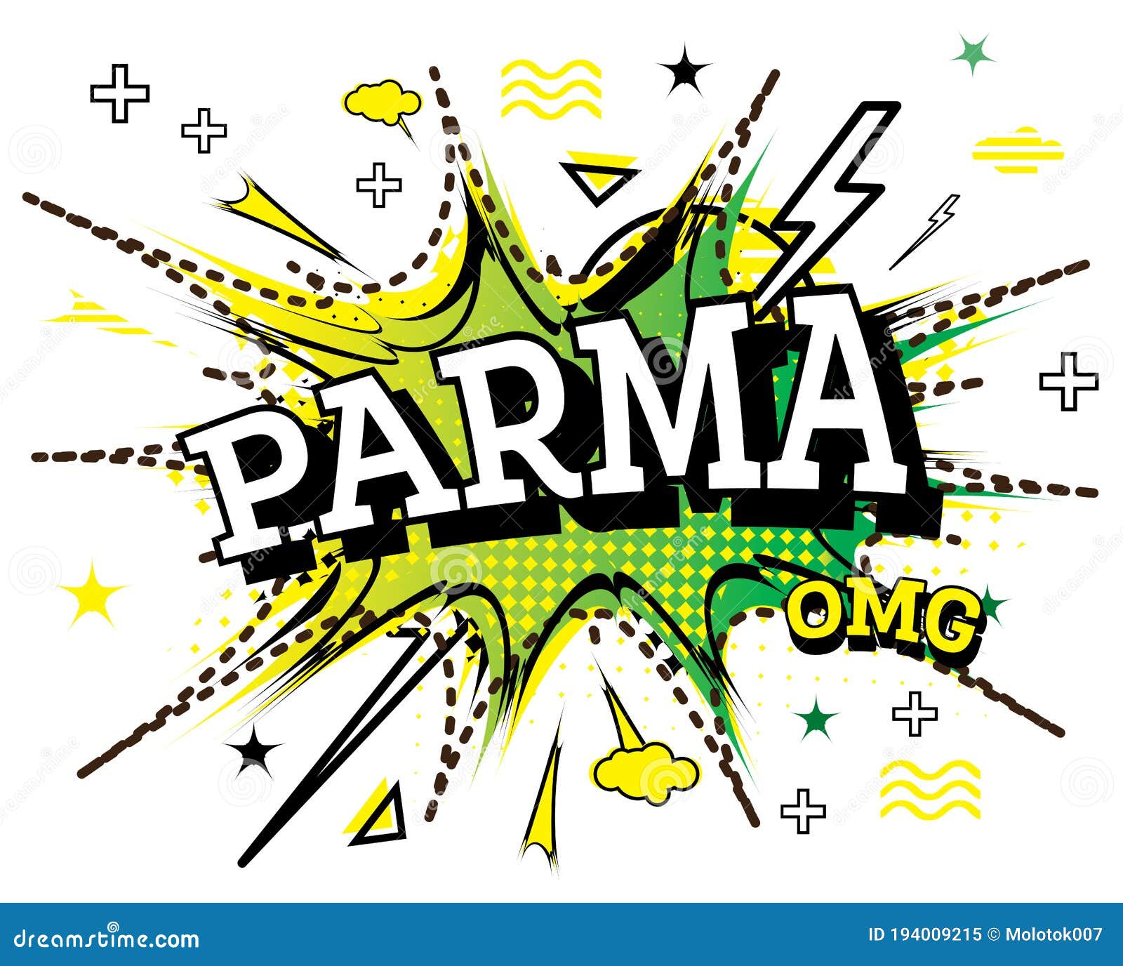 Parma Comic Text In Pop Art Style Isolated On White Background Cartoon ...