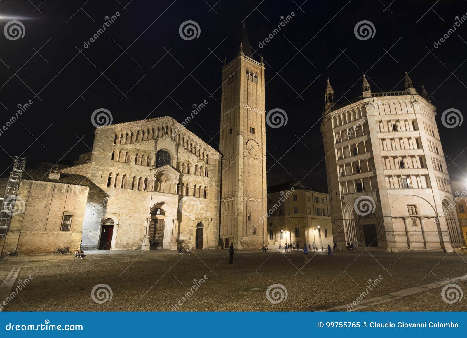 Parma Italy by Night: Cathedral Square Stock Image - Image of city ...