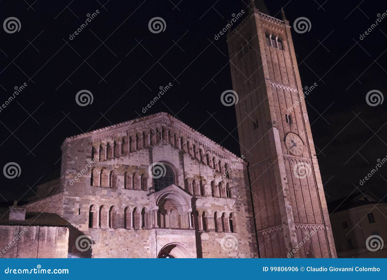 Parma Italy by Night: Cathedral Square Stock Photo - Image of exterior ...