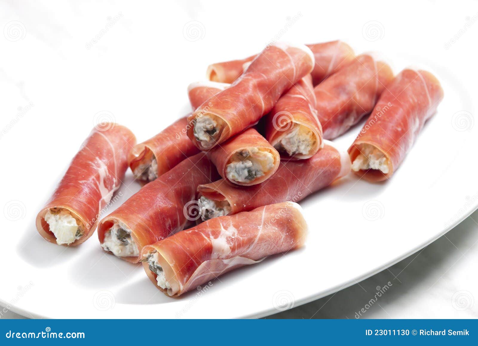 Parma ham rolls stock photo. Image of dish, nourishment - 23011130