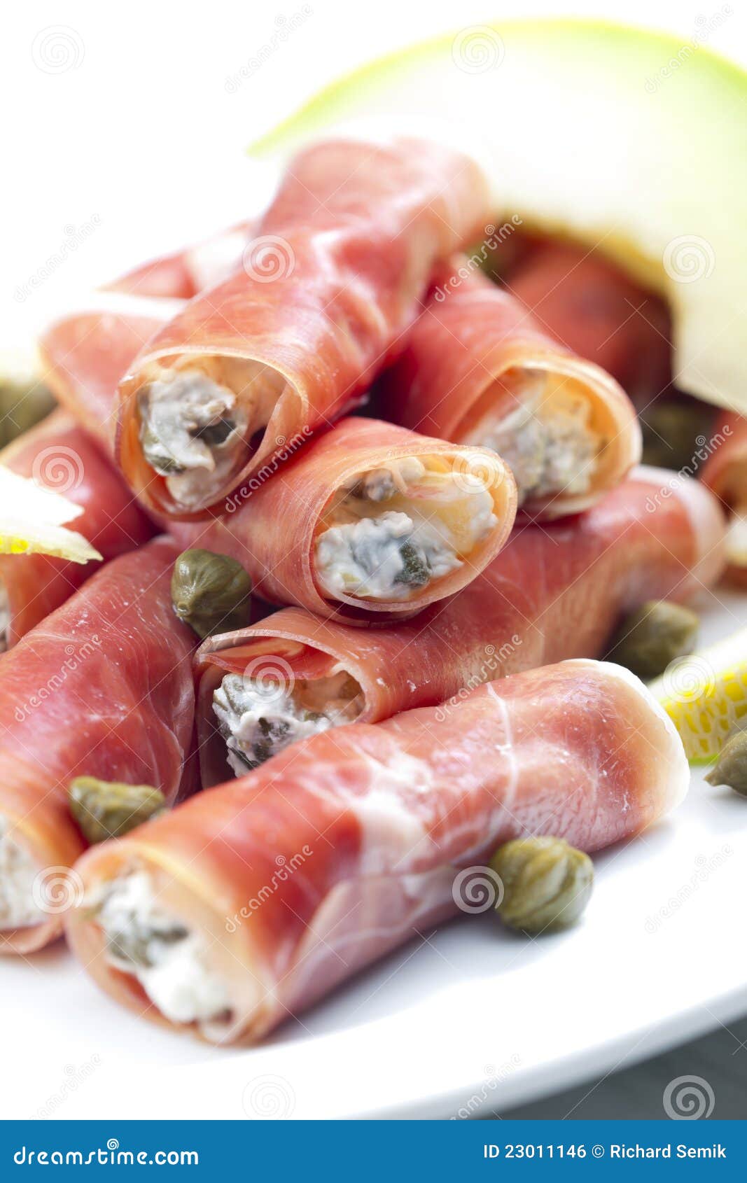 Parma ham rolls stock photo. Image of life, meal, inside - 23011146