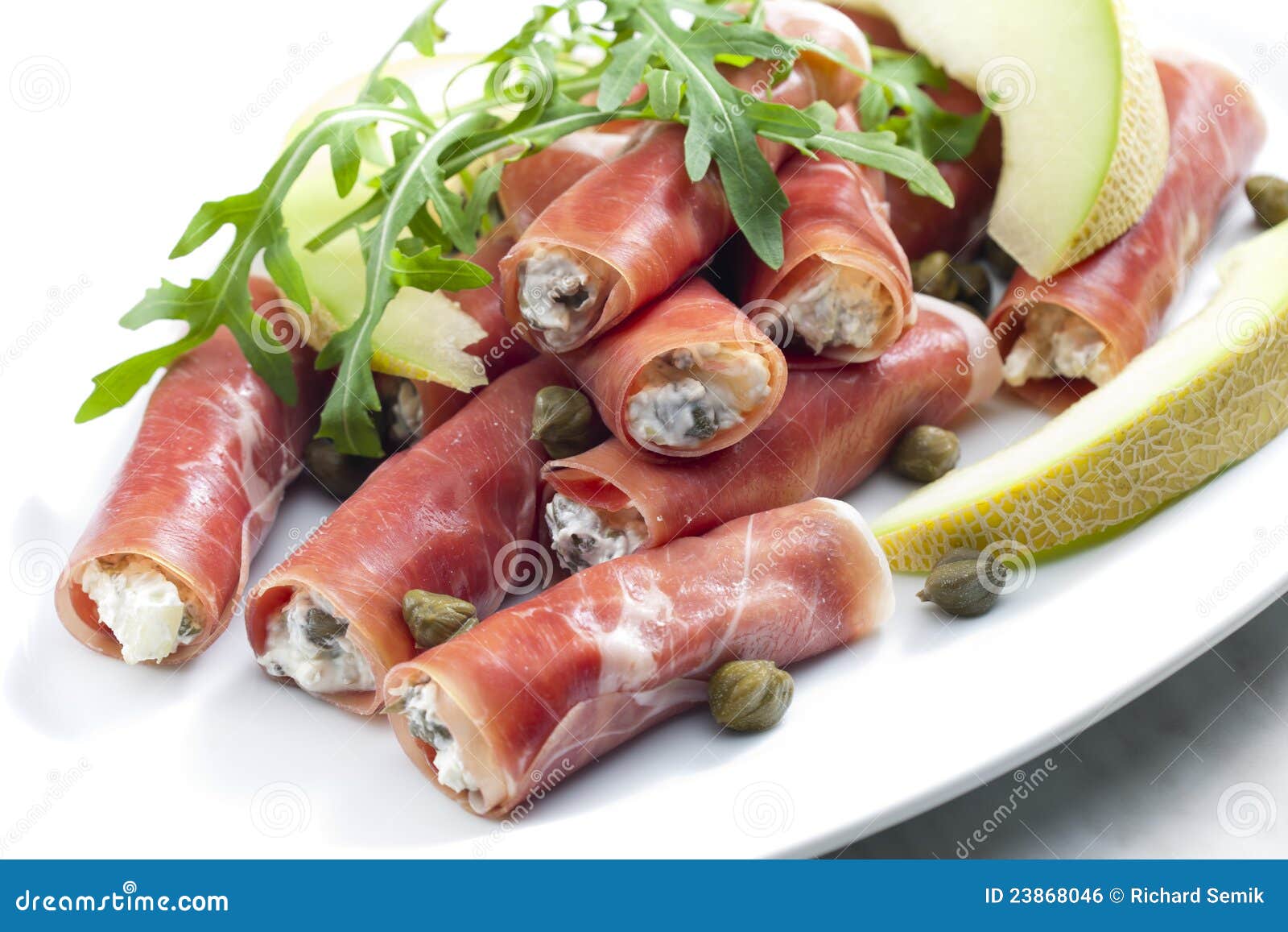 Parma ham rolls stock photo. Image of roll, nourishment - 23868046