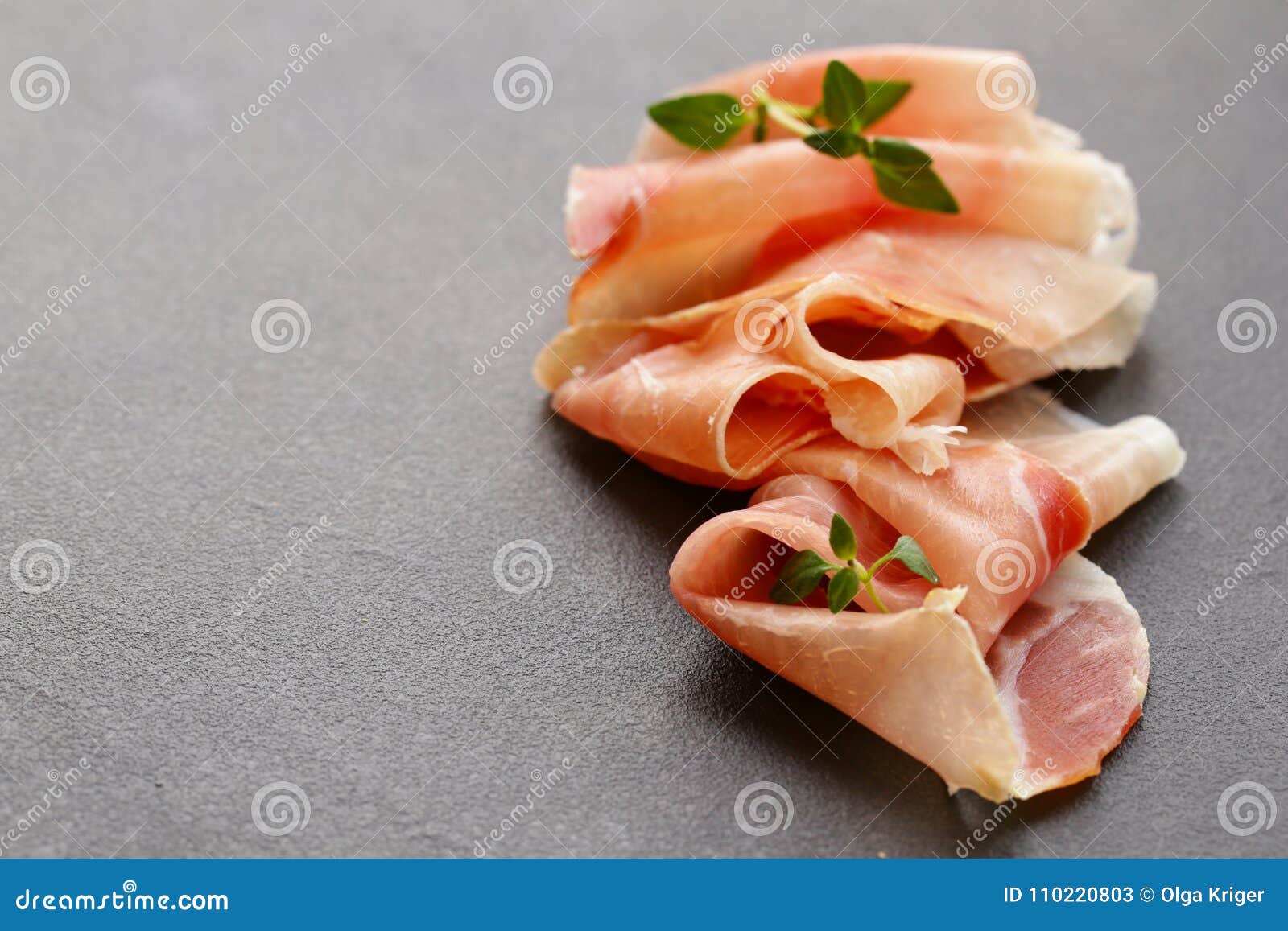 Parma ham thin slices stock image. Image of antipasti - 110220803