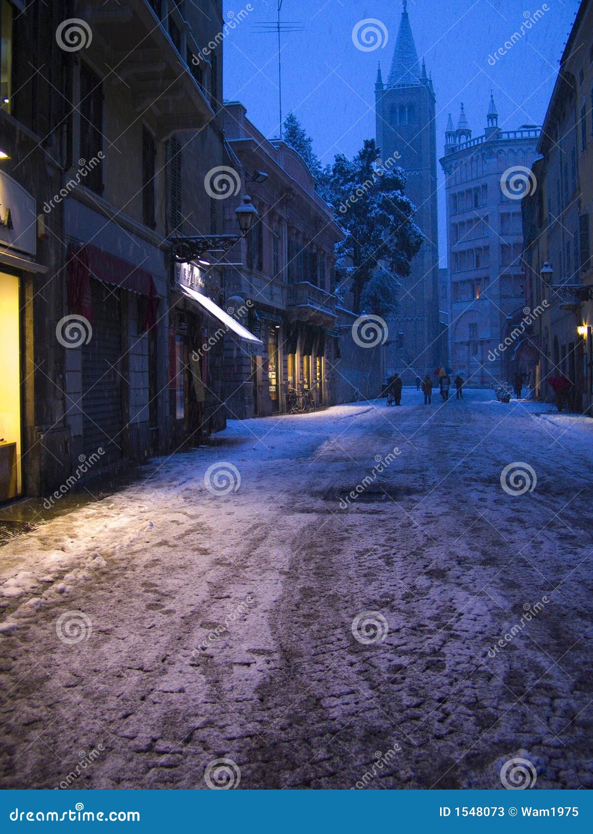 Parma by night stock image. Image of night, blue, street - 1548073