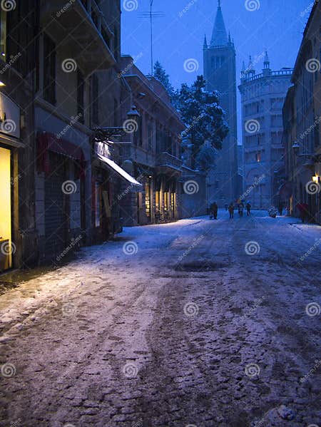 Parma by night stock image. Image of night, blue, street - 1548073