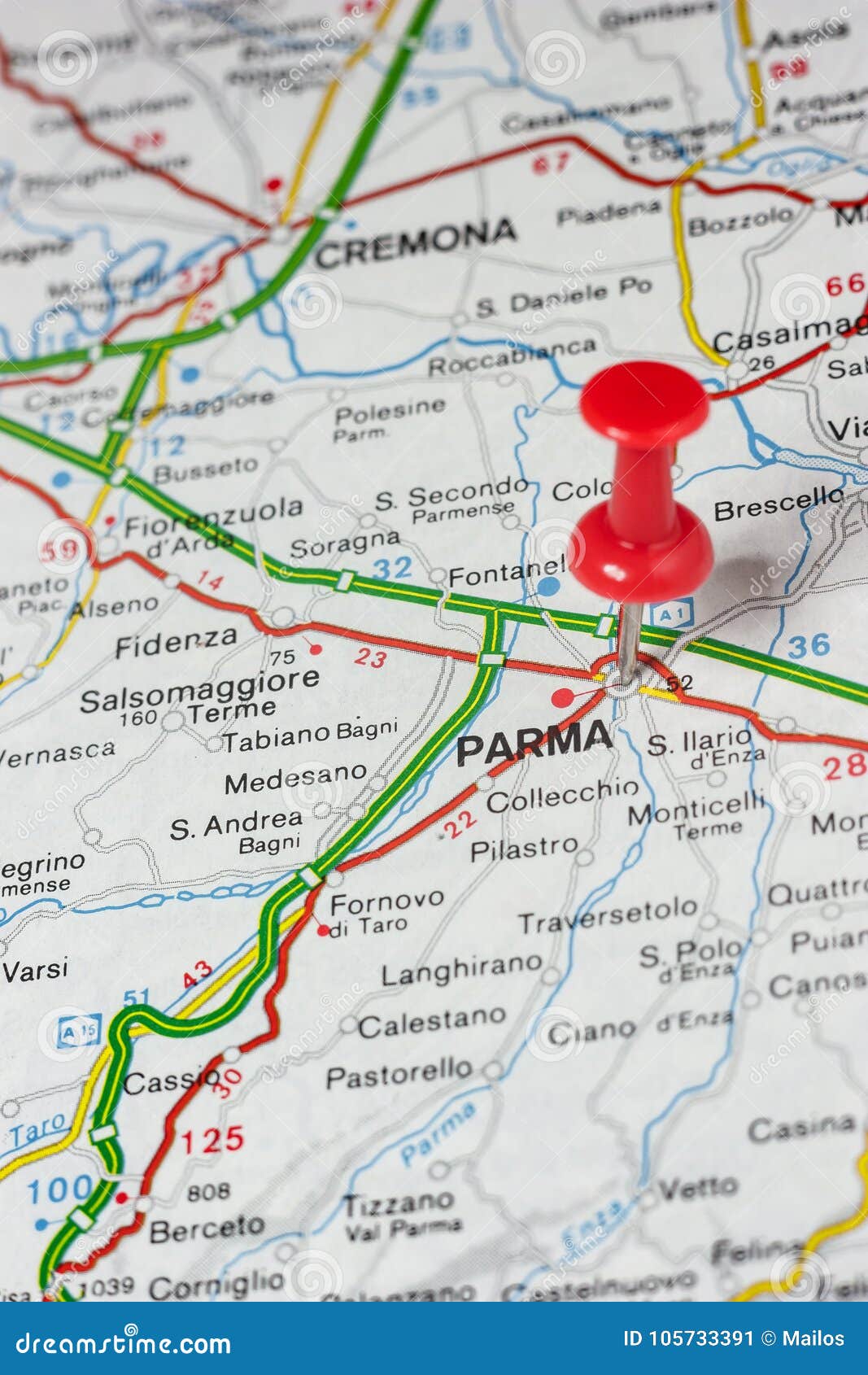Parma Pinned on a Map of Italy Stock Image - Image of location ...
