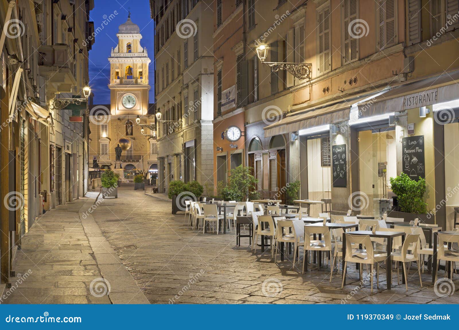 Parma - the Street of the Old Town at Dusk Editorial Stock Image ...