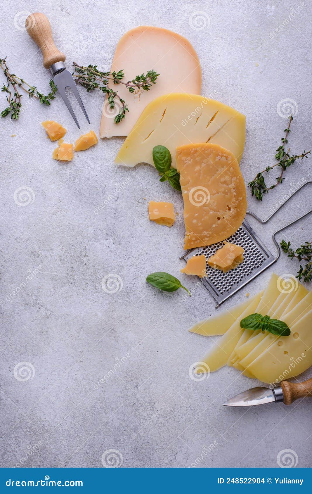 Parmesan, Cheddar, Gouda and Maasdam Cheese Stock Photo - Image of hard ...