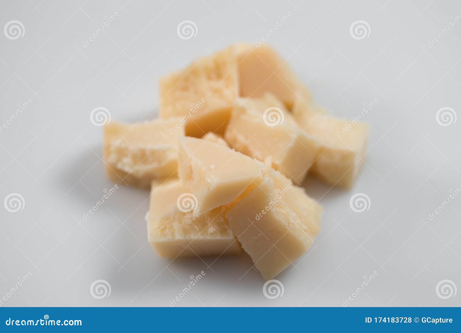 Parmesan Cheese Chunks on White Background Stock Photo - Image of slice ...