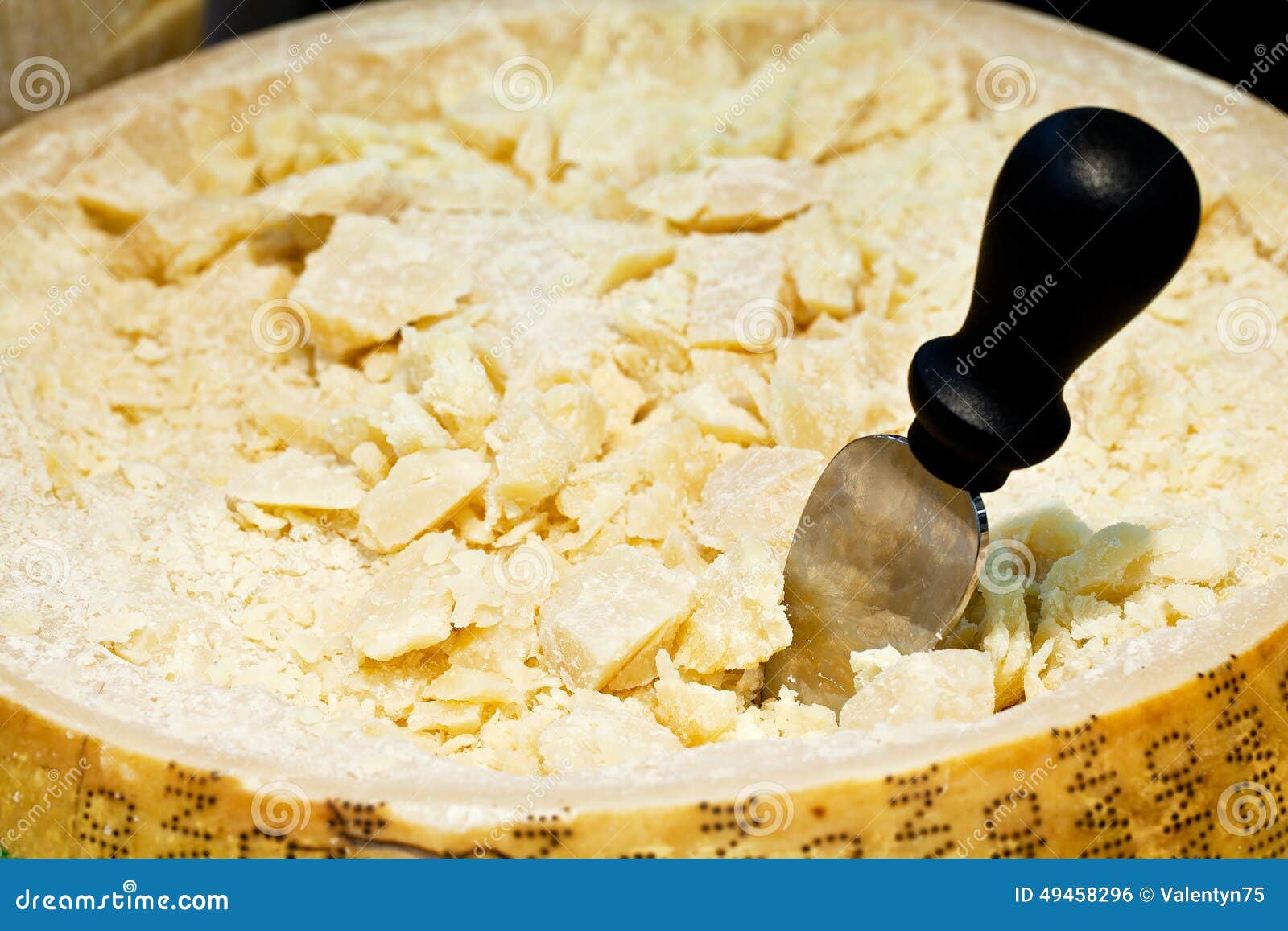 Parmesan Cheese Close-up with Knife. Stock Photo - Image of wood, dairy ...