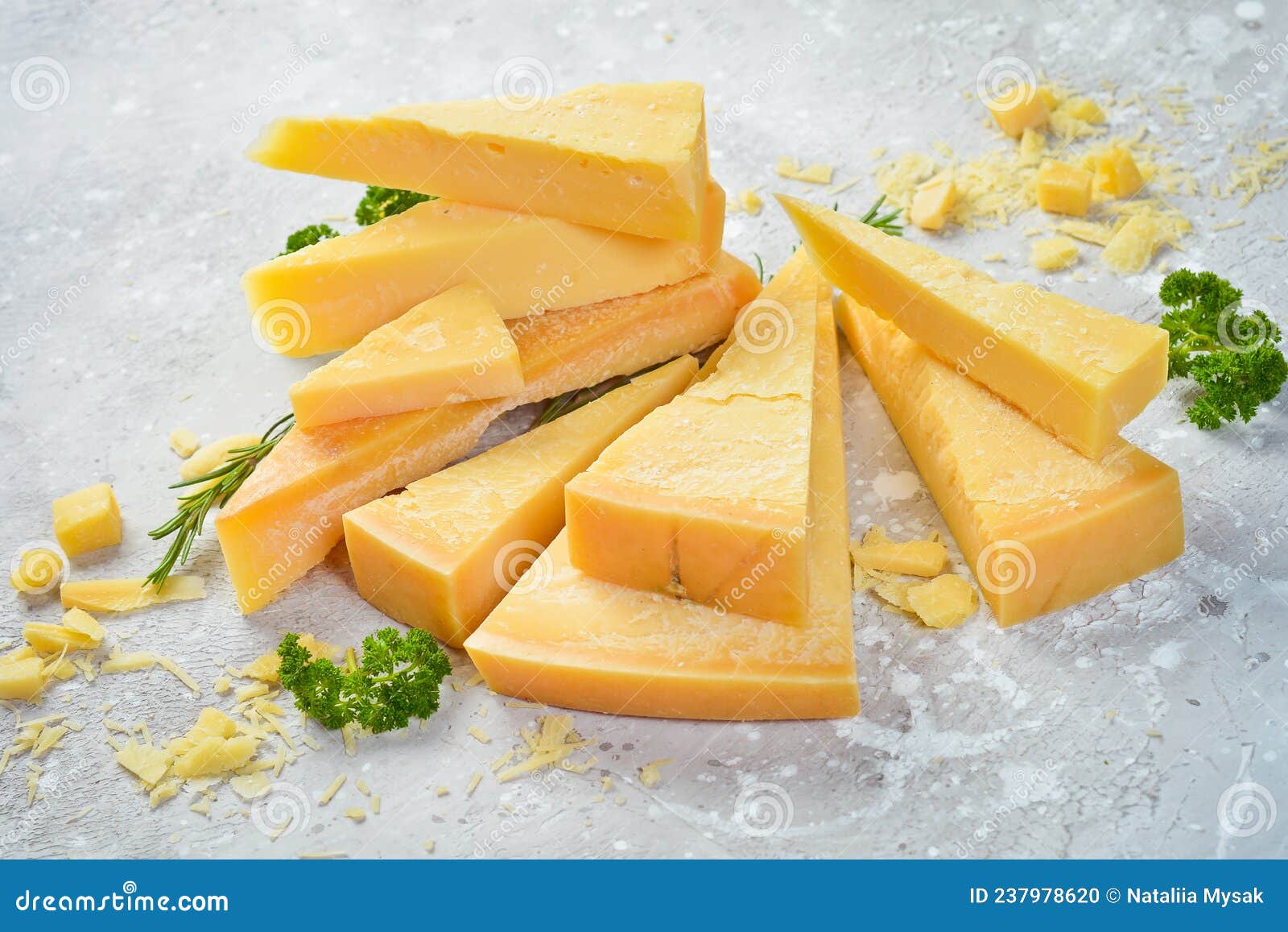 Parmesan Cheese Cut into Pieces. Cheese. Side View Stock Photo - Image ...