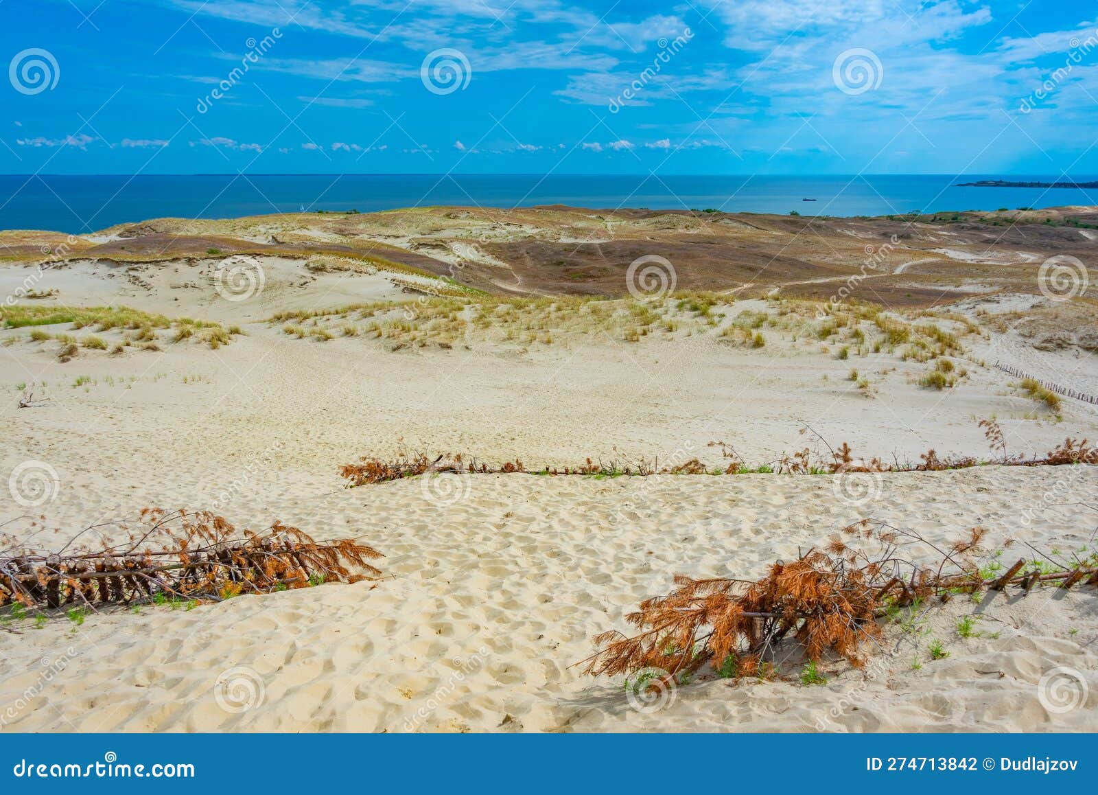 Parnidis Dune at Curonian Spit in Lithuania Stock Photo - Image of blue ...