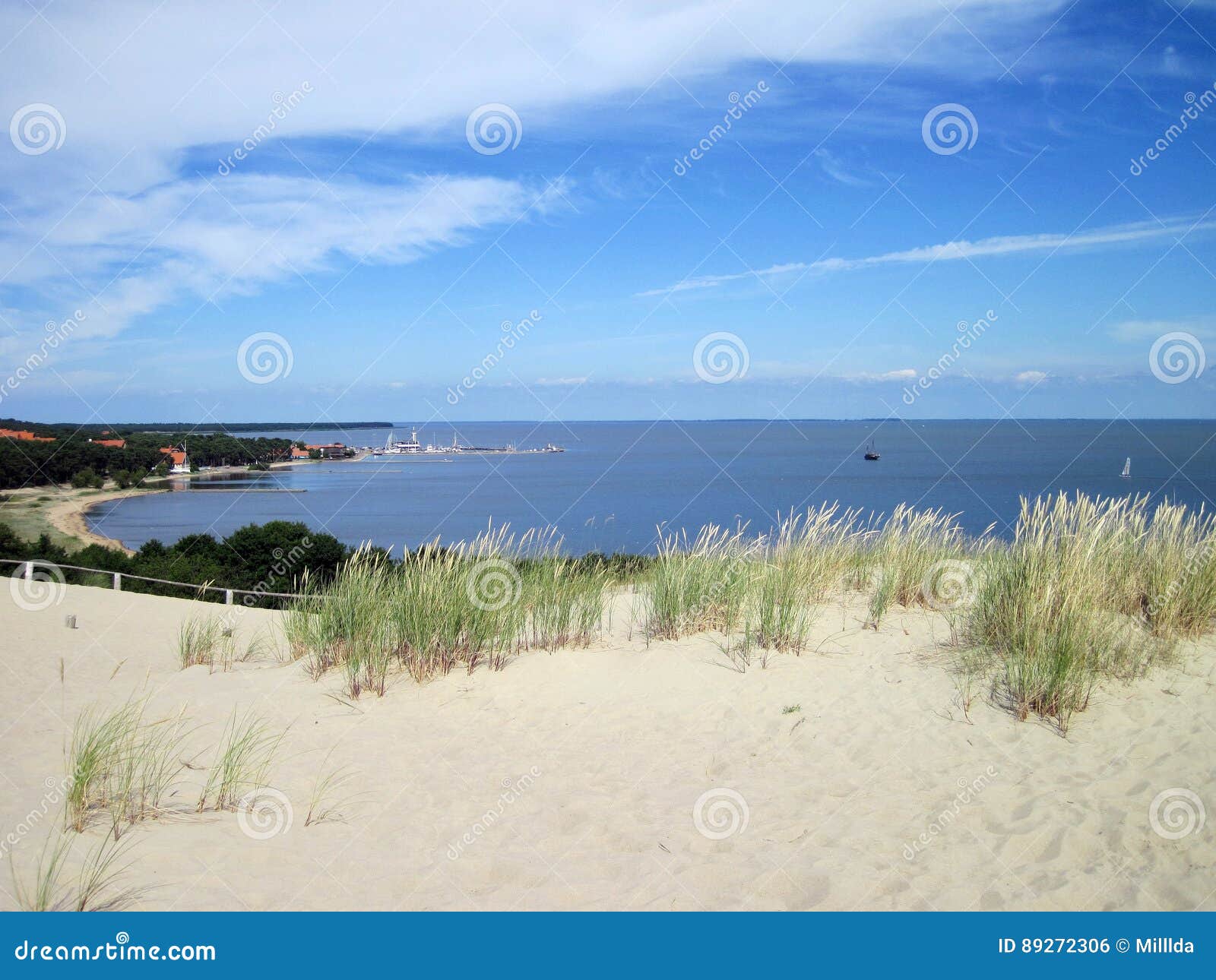 Parnidis Dune and Nida Town, Lithuania Stock Photo - Image of neringa ...