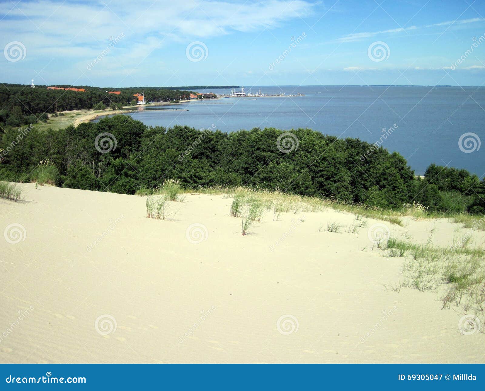 Parnidis Dune and Nida Town , Lithuania Stock Image - Image of coast ...