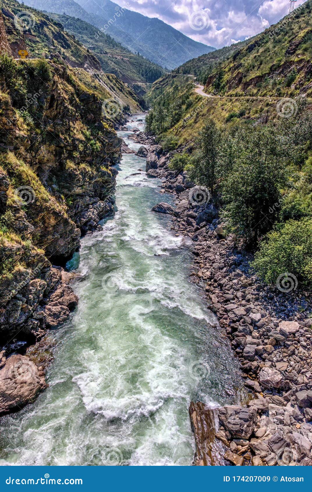 Paro Chhu River stock image. Image of riverine, beautiful - 174207009