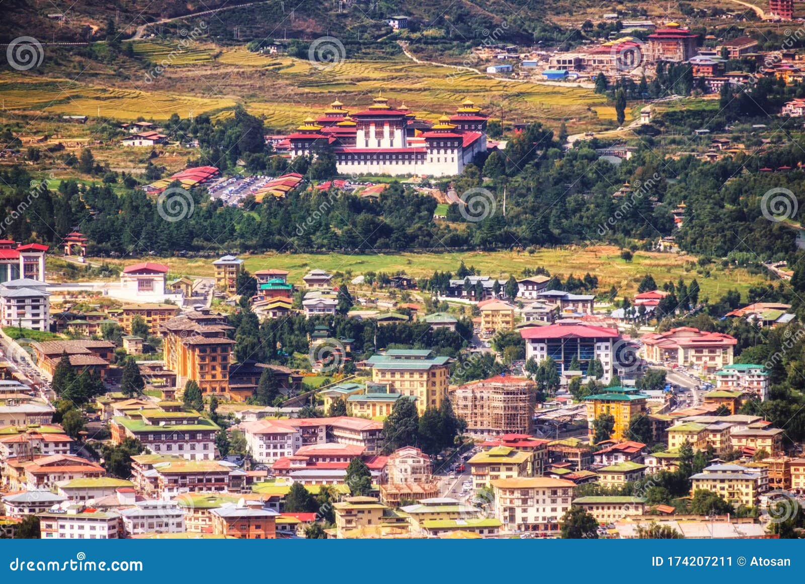 Paro Valley, Bhutan stock image. Image of view, outdoors - 174207211