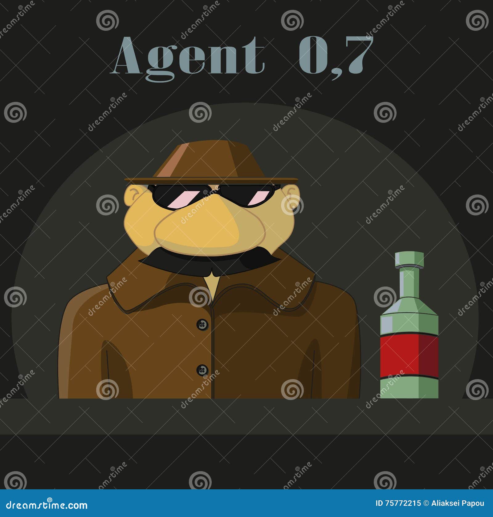 ParodyÂ of Agent 007 stock vector. Illustration of bottle - 75772215