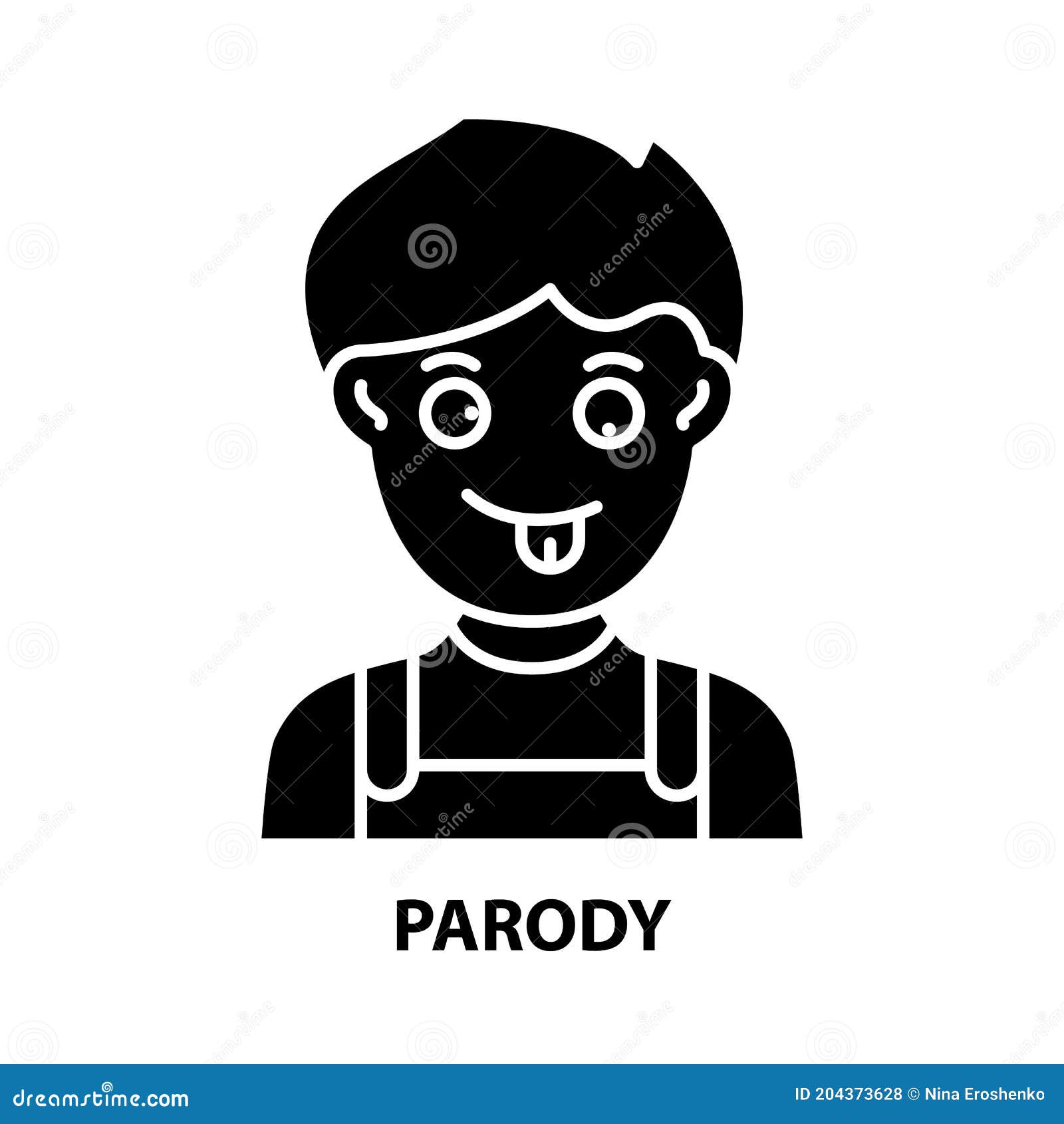 Parody Icon, Black Vector Sign with Editable Strokes, Concept ...