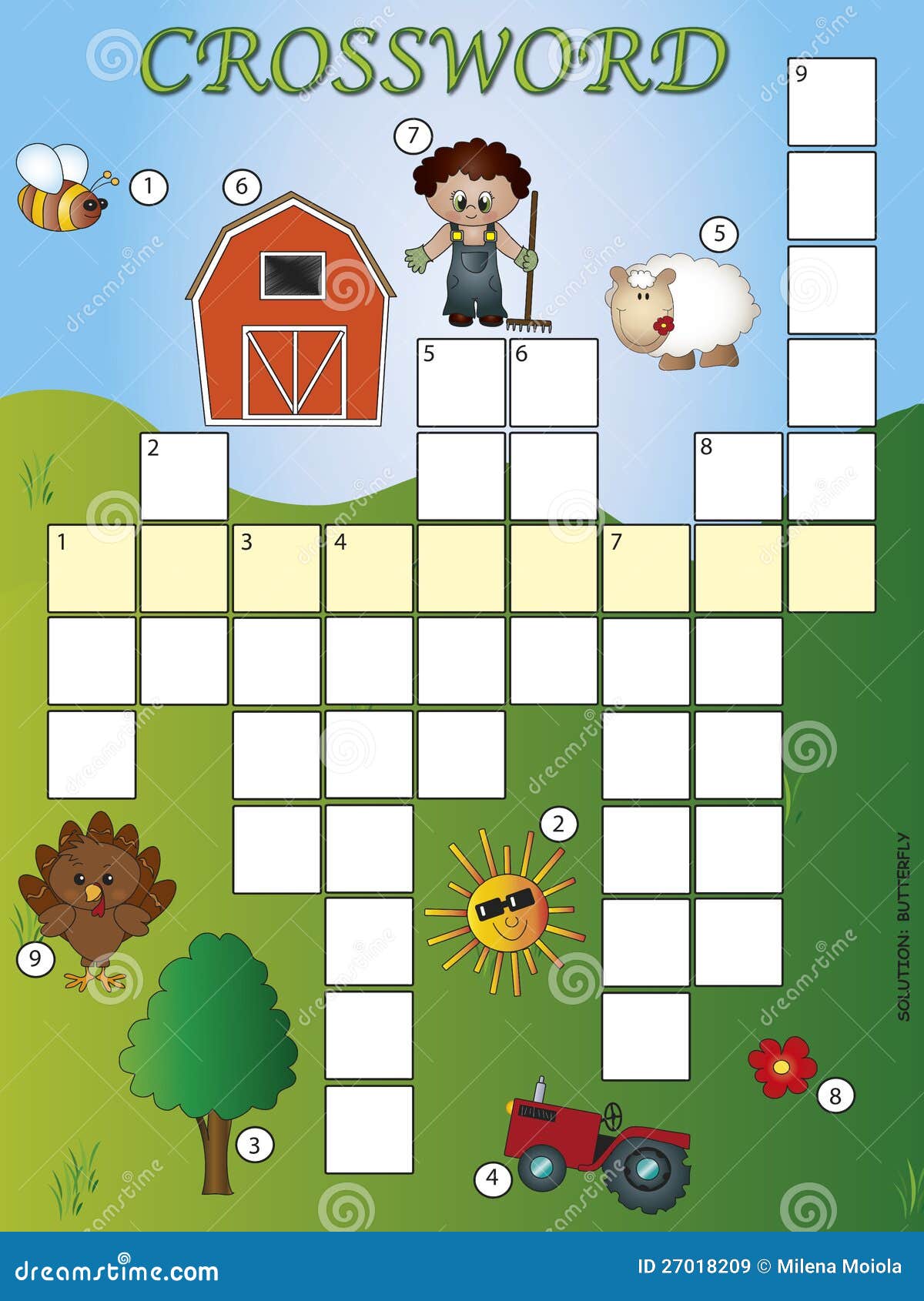 Parole incrociate illustrazione di stock. Illustrazione di podere ...
