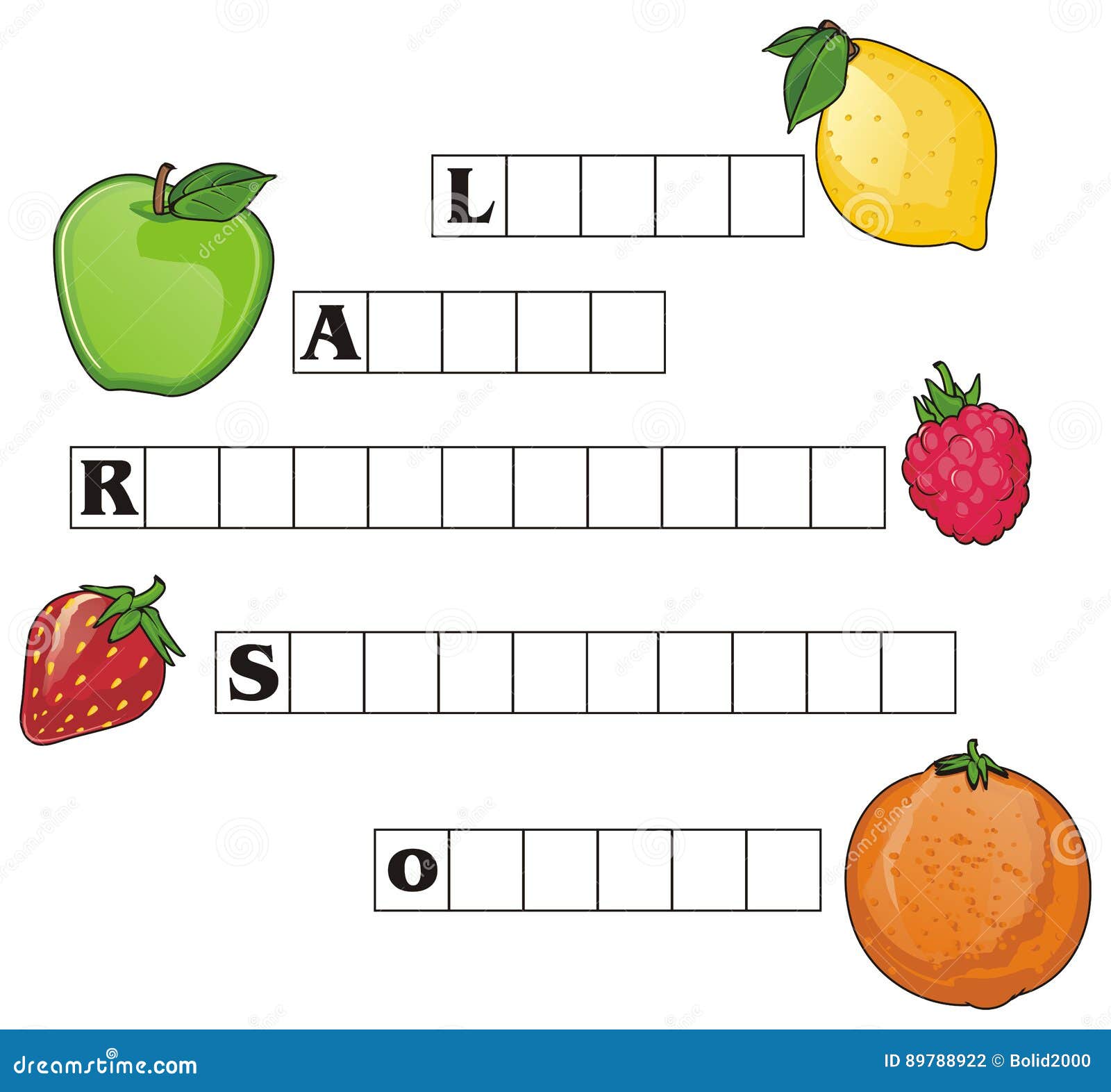 Parole Incrociate Con I Frutti Illustrazione di Stock - Illustrazione ...