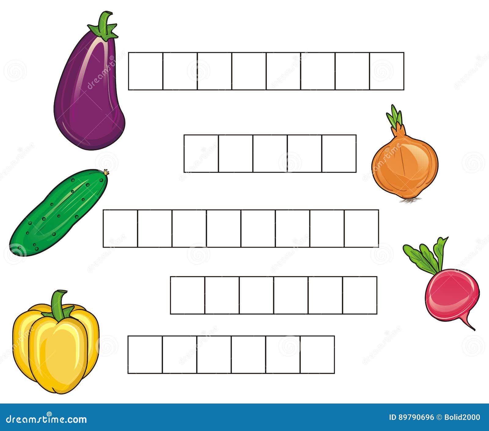 Parole Incrociate Con Le Verdure Illustrazione di Stock - Illustrazione ...