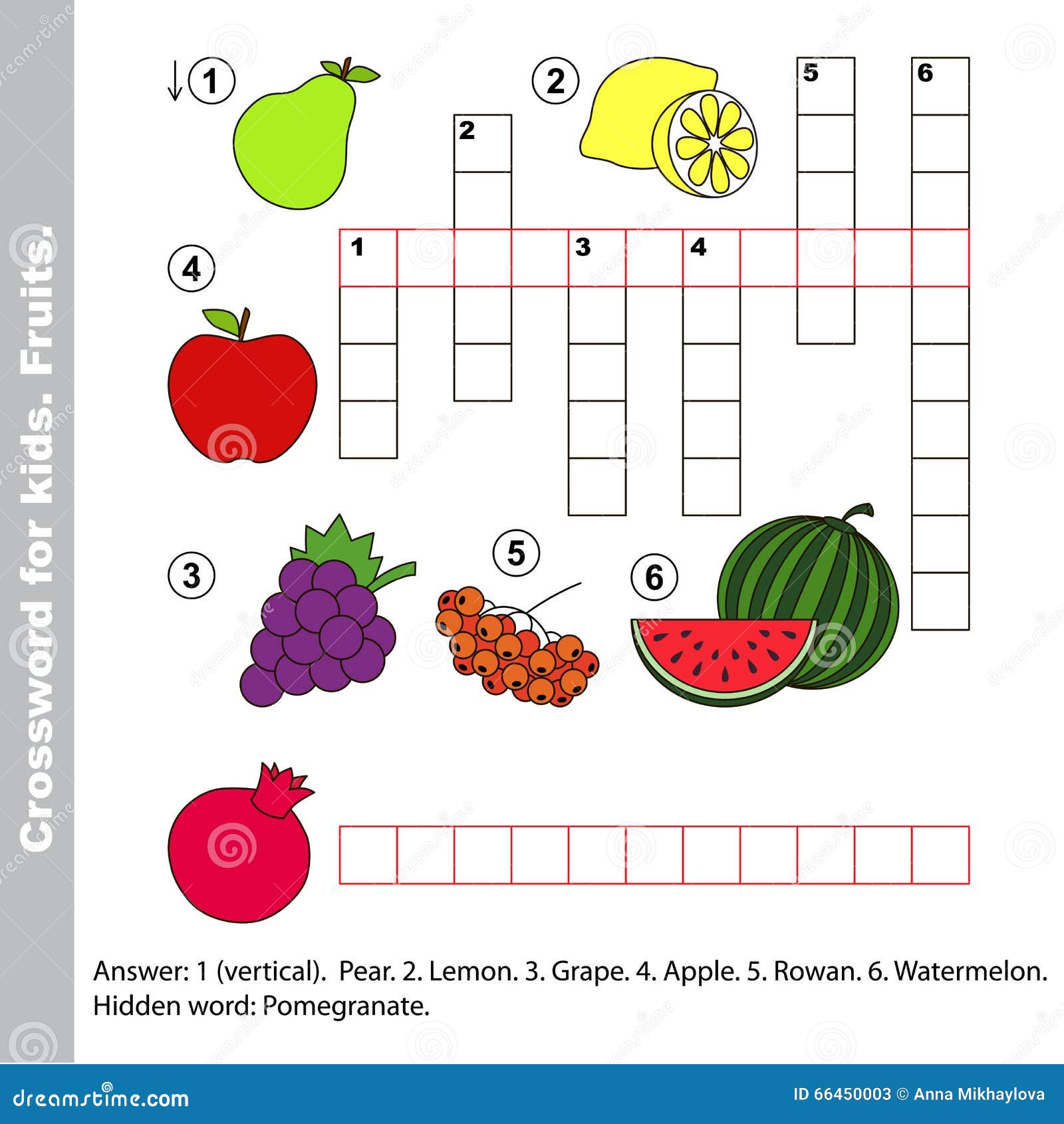 Parole Incrociate Della Frutta Per I Bambini Illustrazione Vettoriale ...