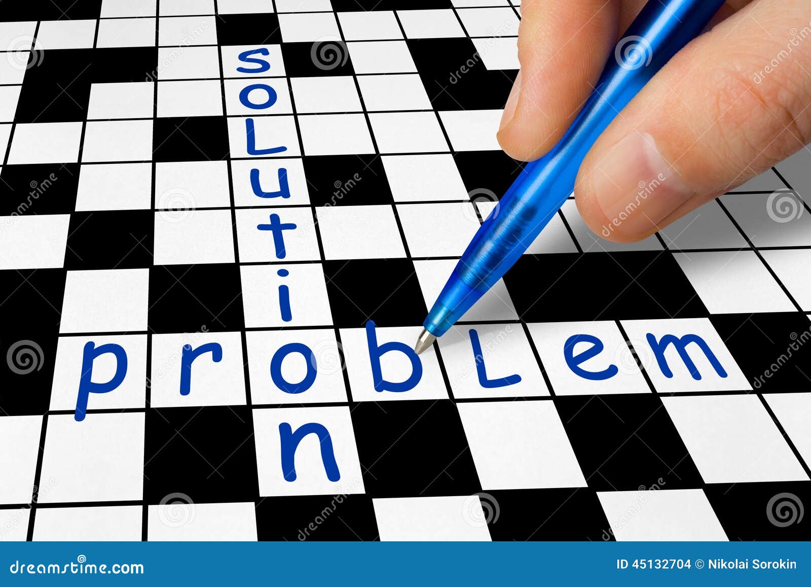 Parole Incrociate - Problema E Soluzione Fotografia Stock - Immagine di ...