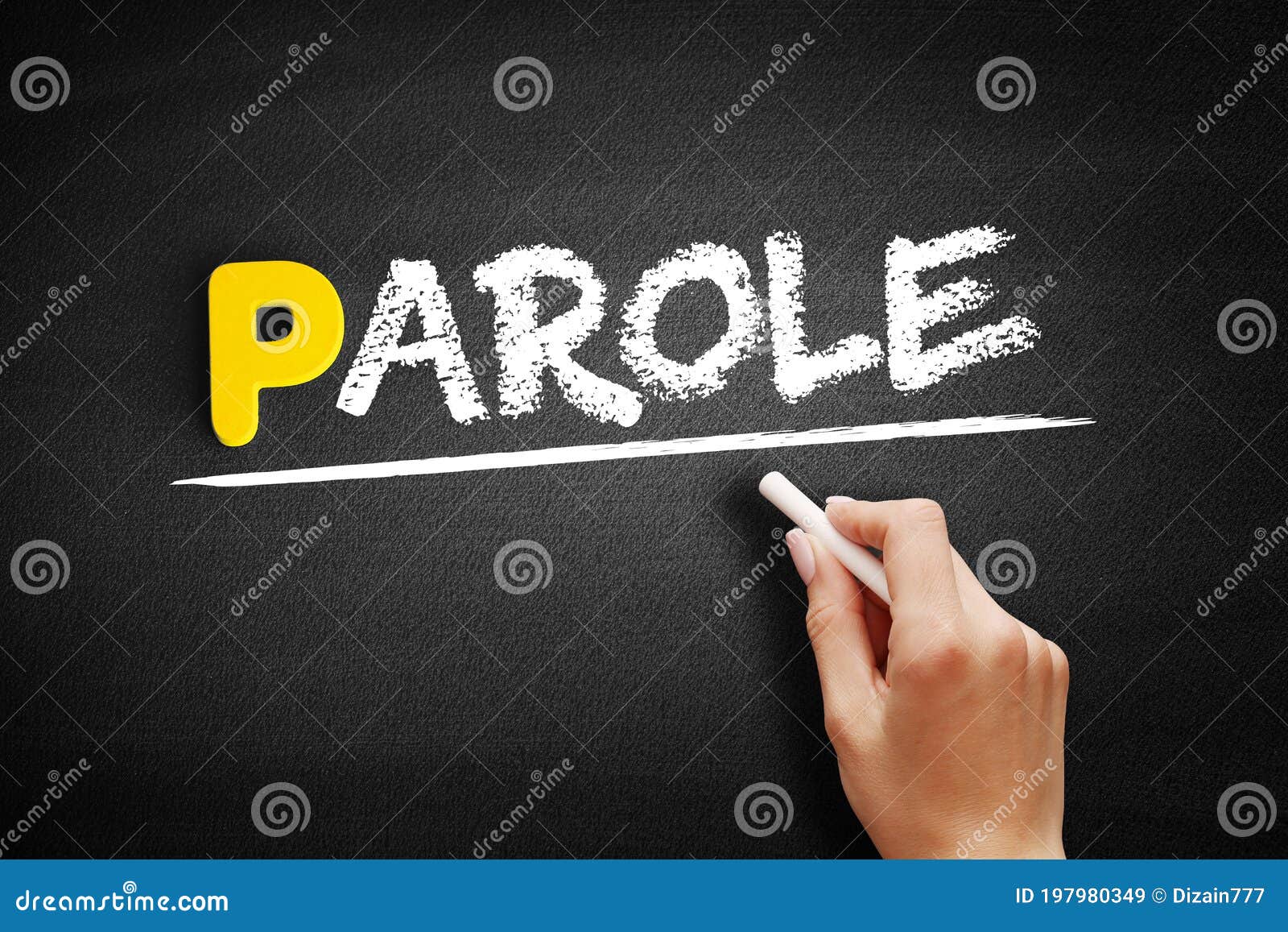 Parole text on blackboard stock image. Image of communication - 197980349